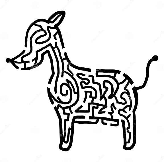 Dog maze stock vector. Illustration of hobby, thinking - 38452122