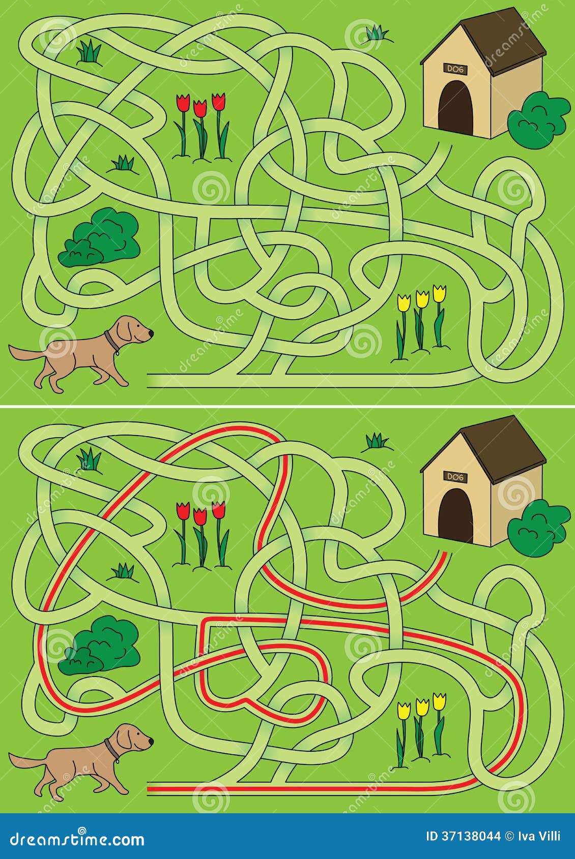 Dog maze stock vector. Illustration of game, drawing - 37138044