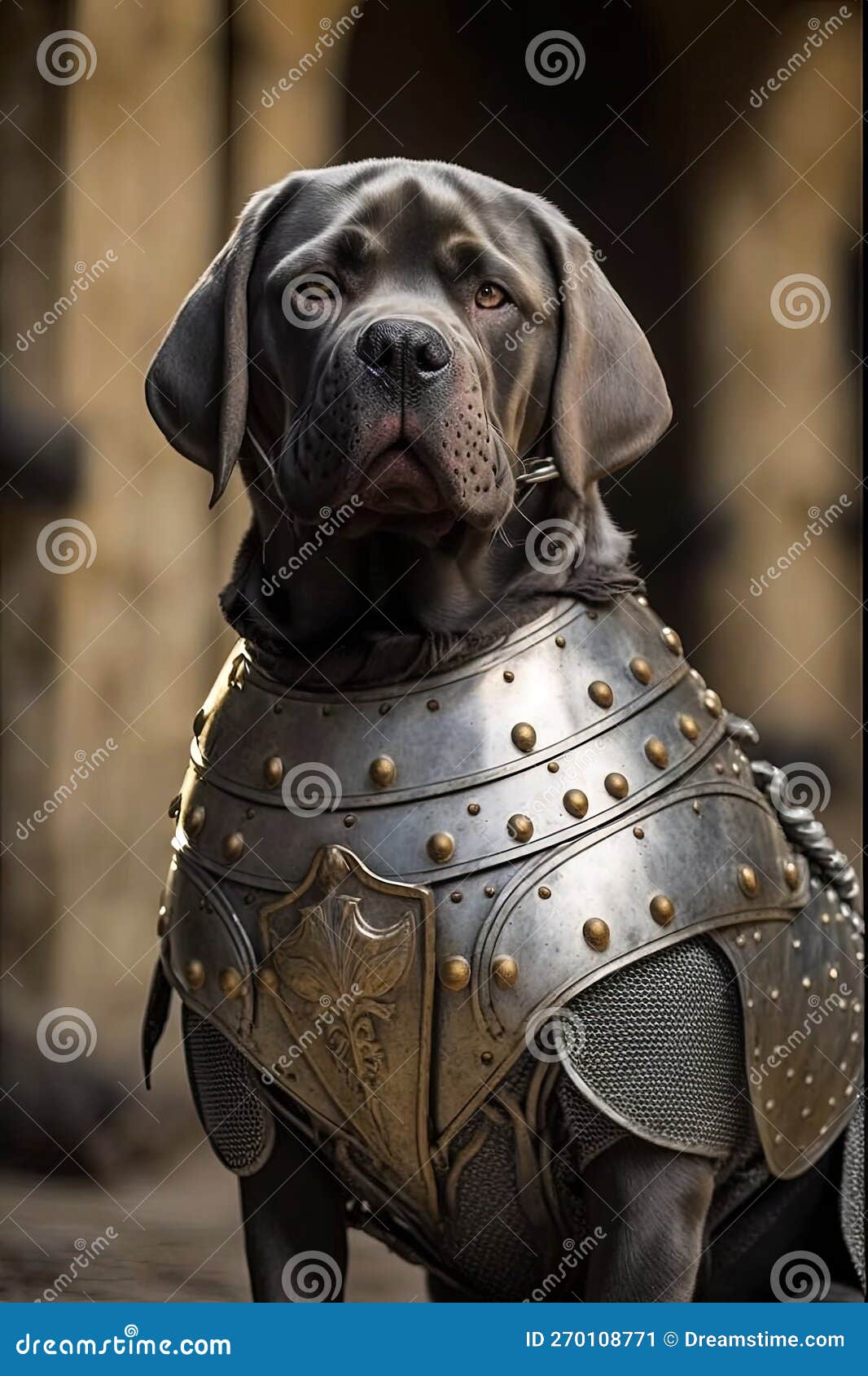 Dog in Medieval Plate Armor. Generative AI Stock Image - Image of ...