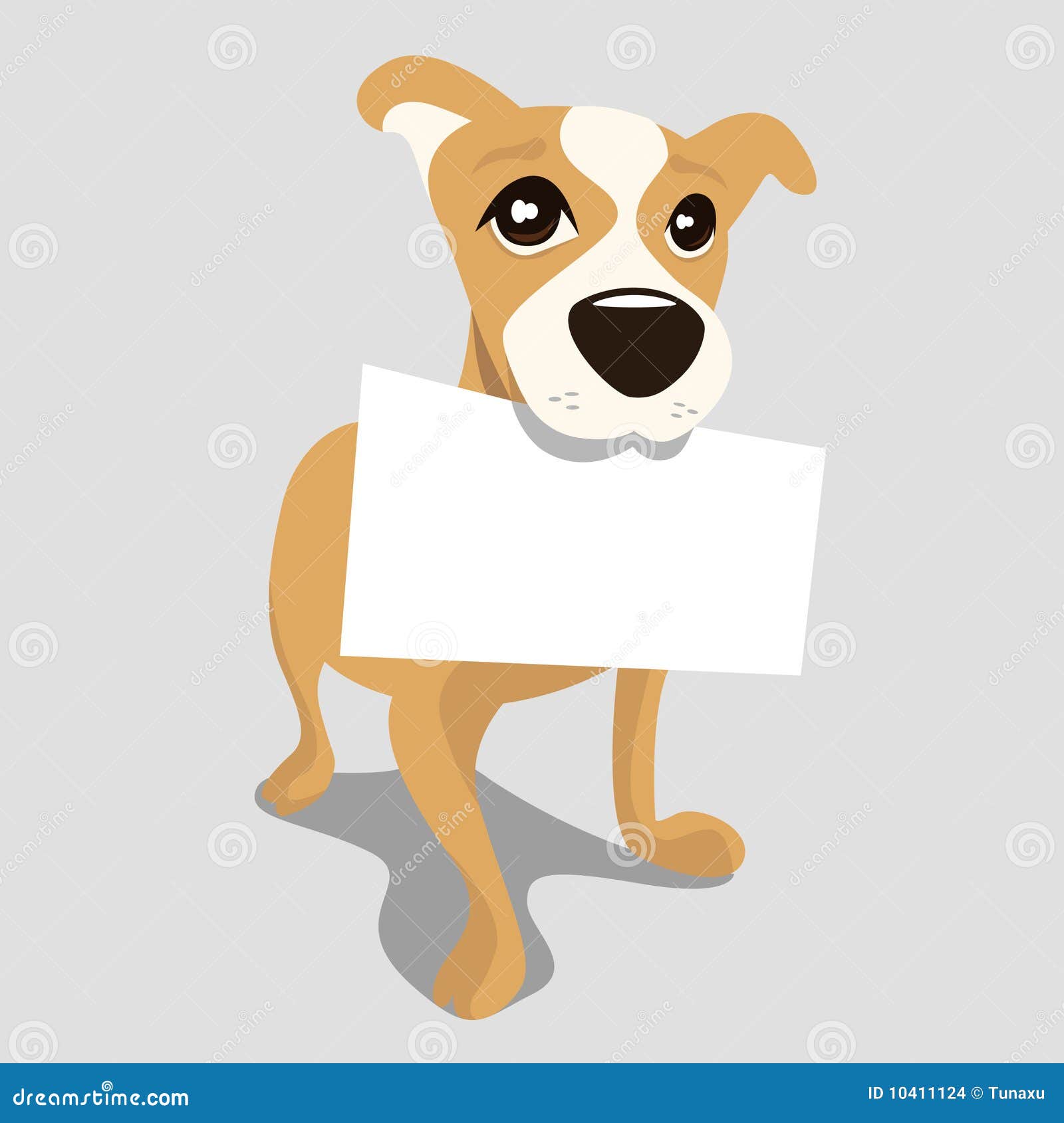 Dog with message paper stock vector. Illustration of wallpaper - 10411124