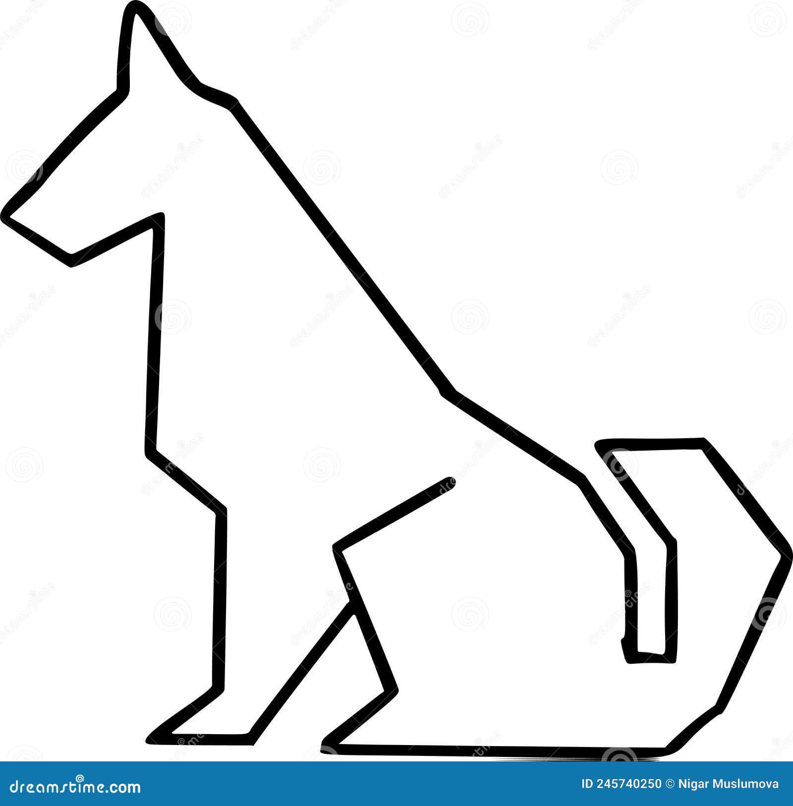 Dog Minimalistic Vector One Line Illustration Stock Vector ...