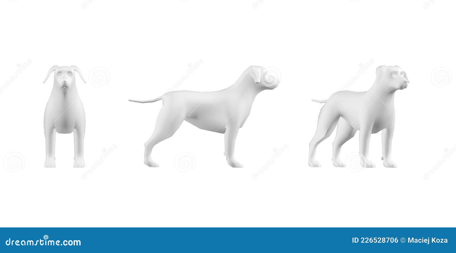 Dog Mockup on White Background Stock Illustration - Illustration of ...