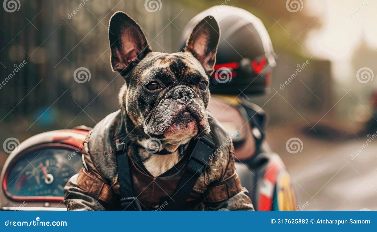 A Dog in Motor Racer Suit, Biker Dog, Driver Dog Stock Photo - Image of ...
