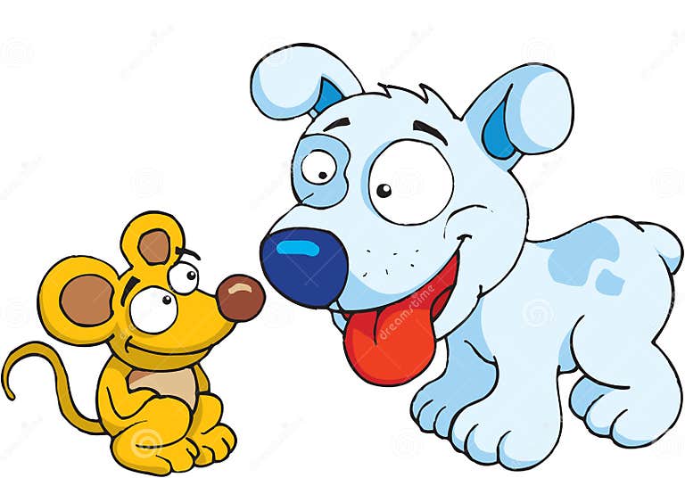 Dog and mouse stock illustration. Illustration of mouse - 28523087