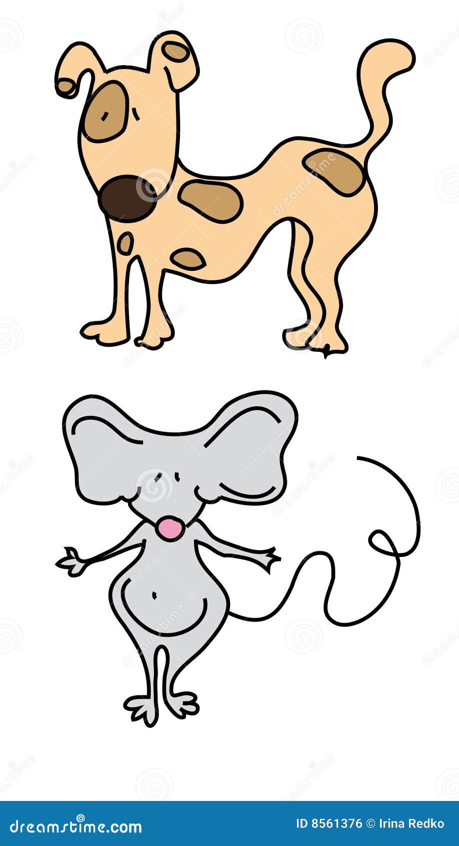 Dog and mouse stock illustration. Illustration of clip - 8561376