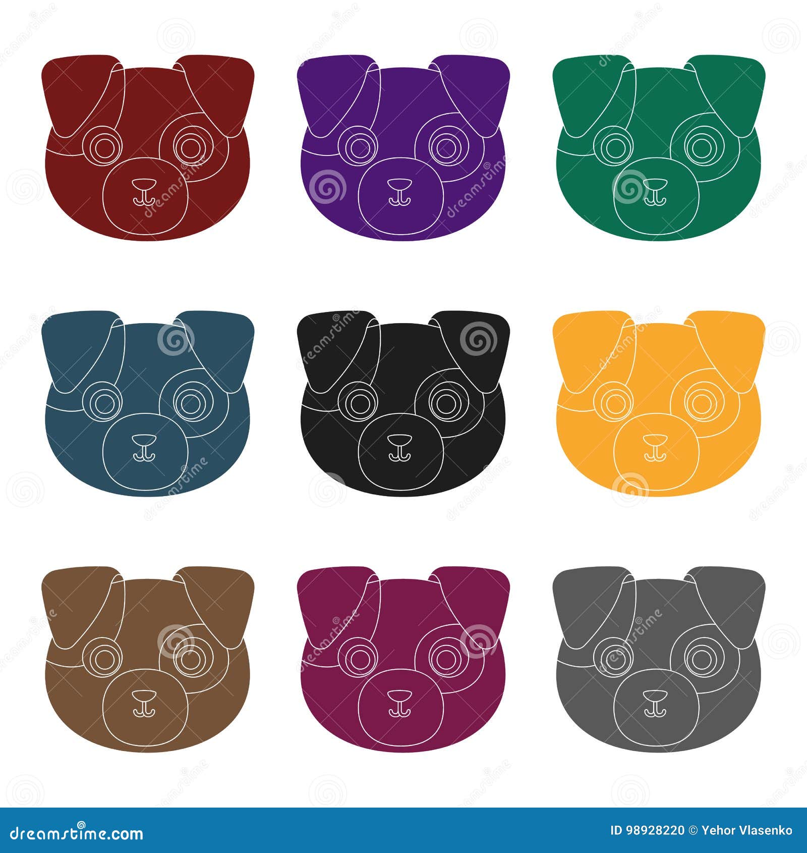 Dog Muzzle Icon in Black Style on White Background. Animal Muzzle ...