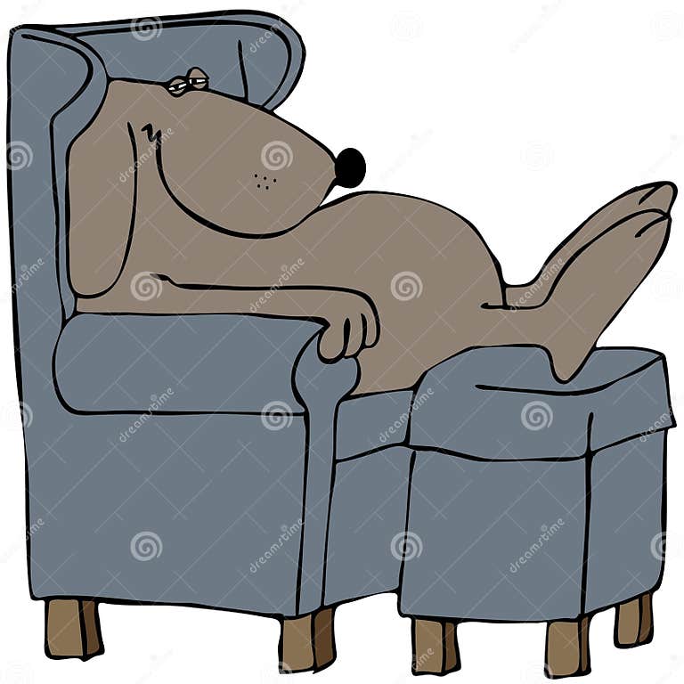 Dog napping in a chair stock illustration. Illustration of canine ...