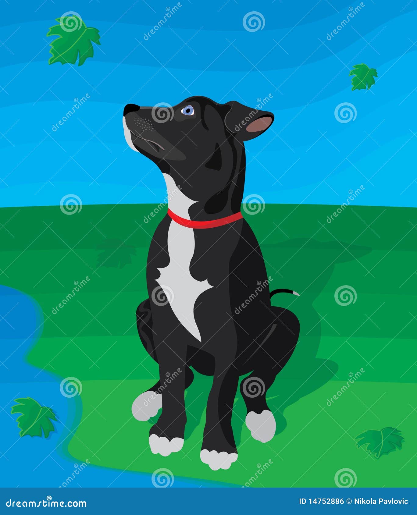 Dog in nature stock vector. Illustration of nature, cartoon - 14752886