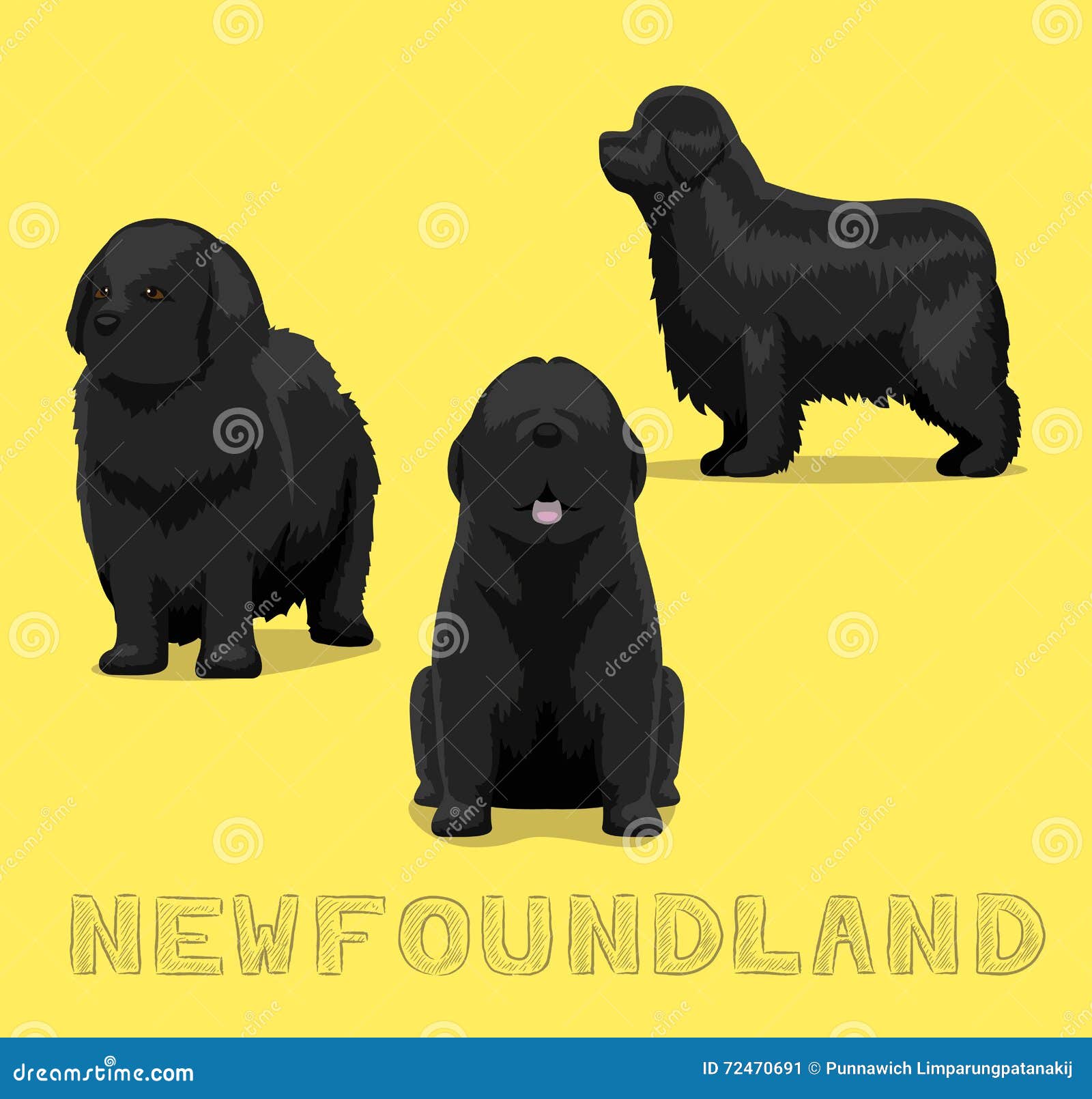 Dog Newfoundland Cartoon Vector Illustration Stock Vector ...