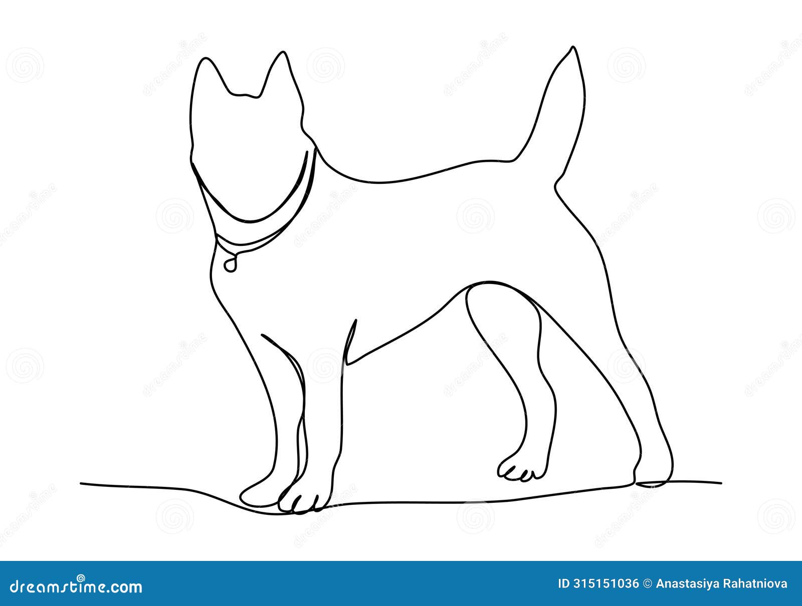 Dog. One Line Drawing Vector Illustration Stock Vector - Illustration ...