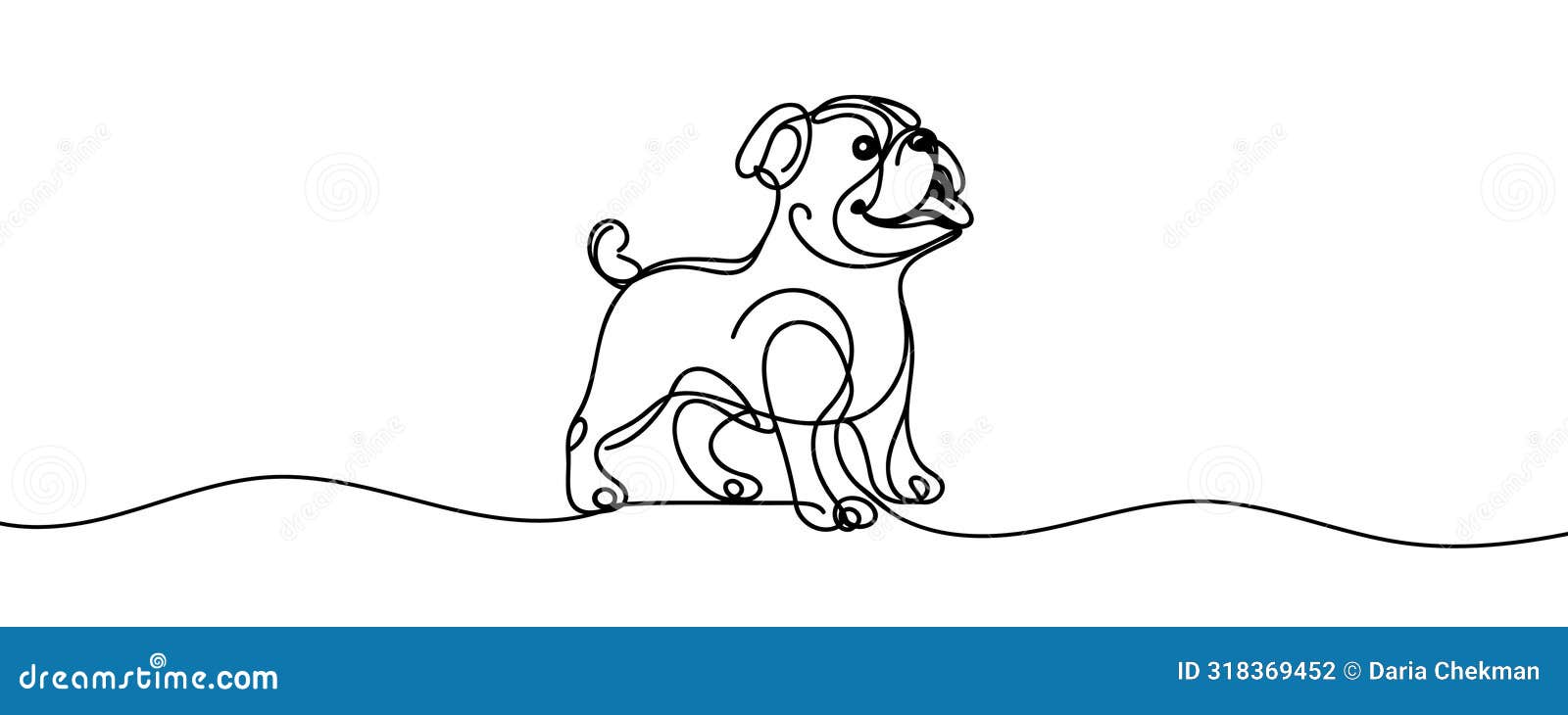 Dog. One Line Drawing Vector Illustration. Stock Vector - Illustration ...