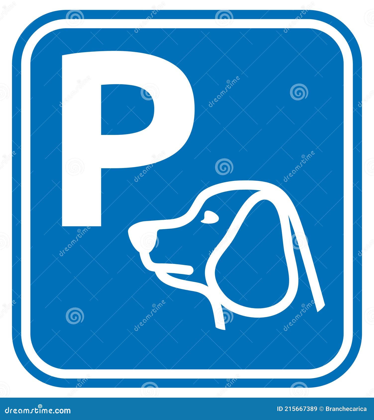Dog parking sign stock vector. Illustration of site - 215667389