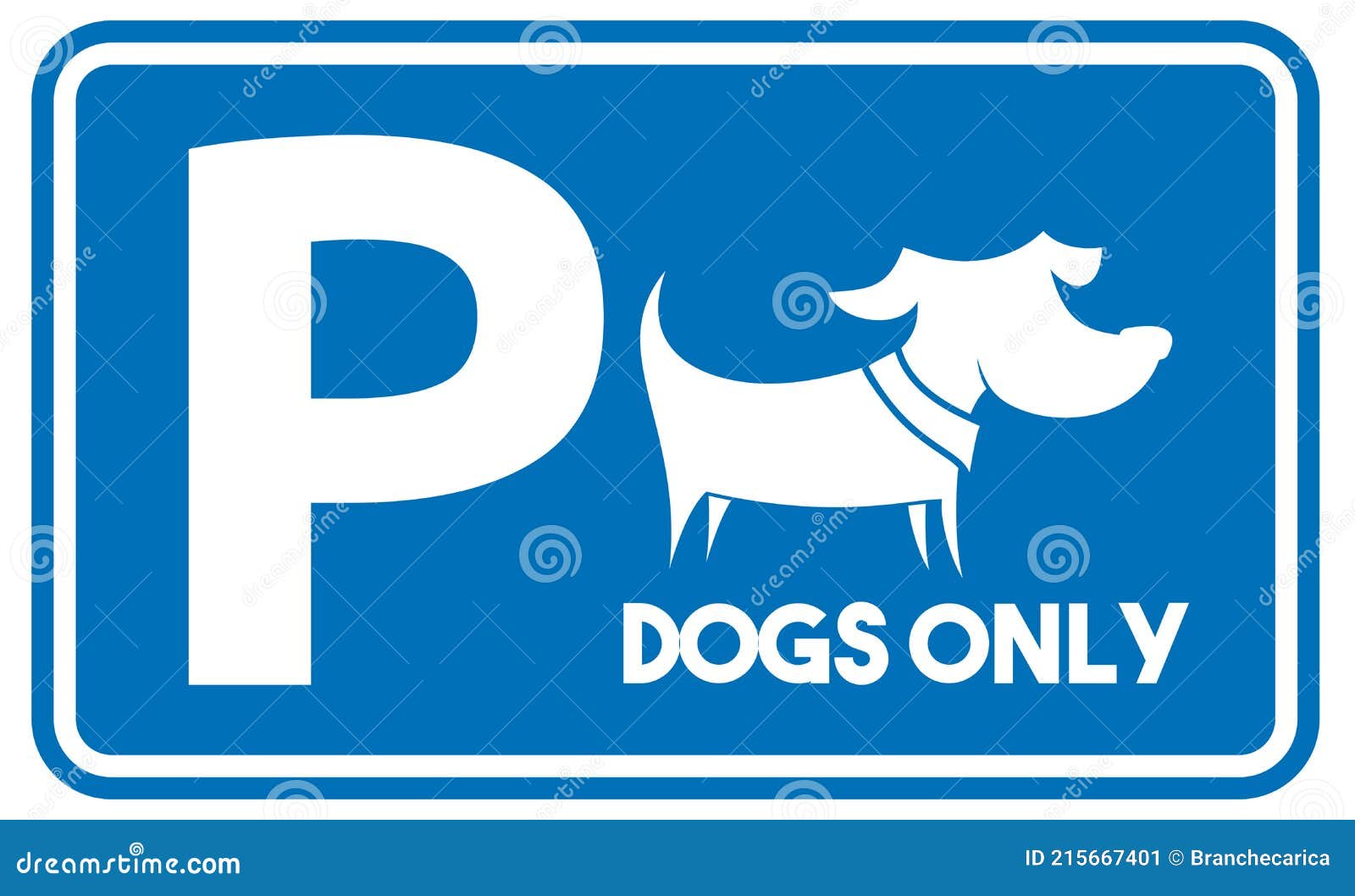 Dog parking sign stock vector. Illustration of street - 215667401