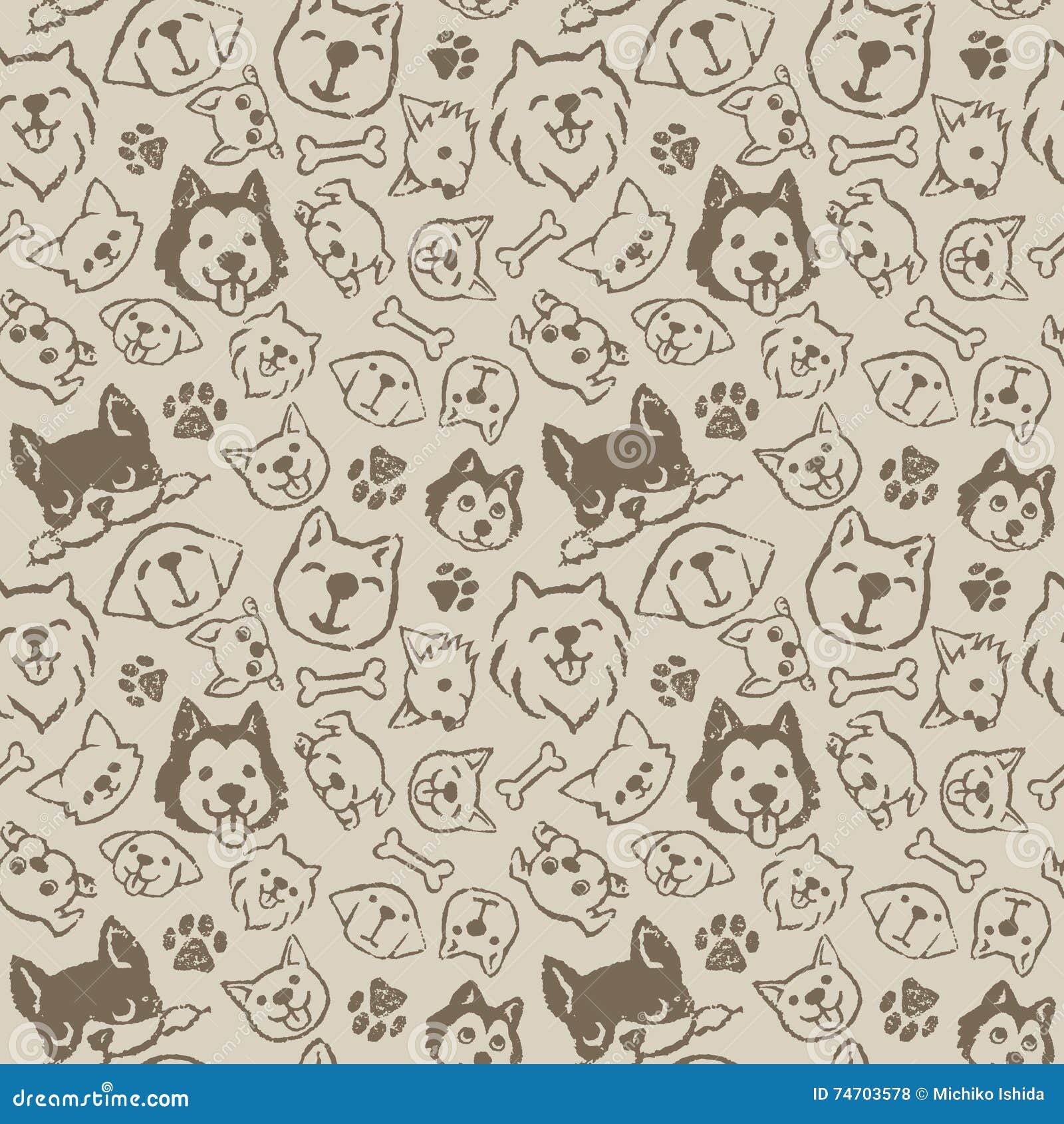 Dog pattern design stock illustration. Illustration of cute - 74703578