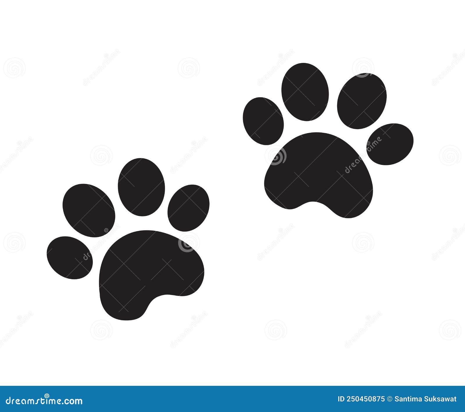 Dog Paw , Animal Paws Vector Illustration Stock Vector - Illustration ...