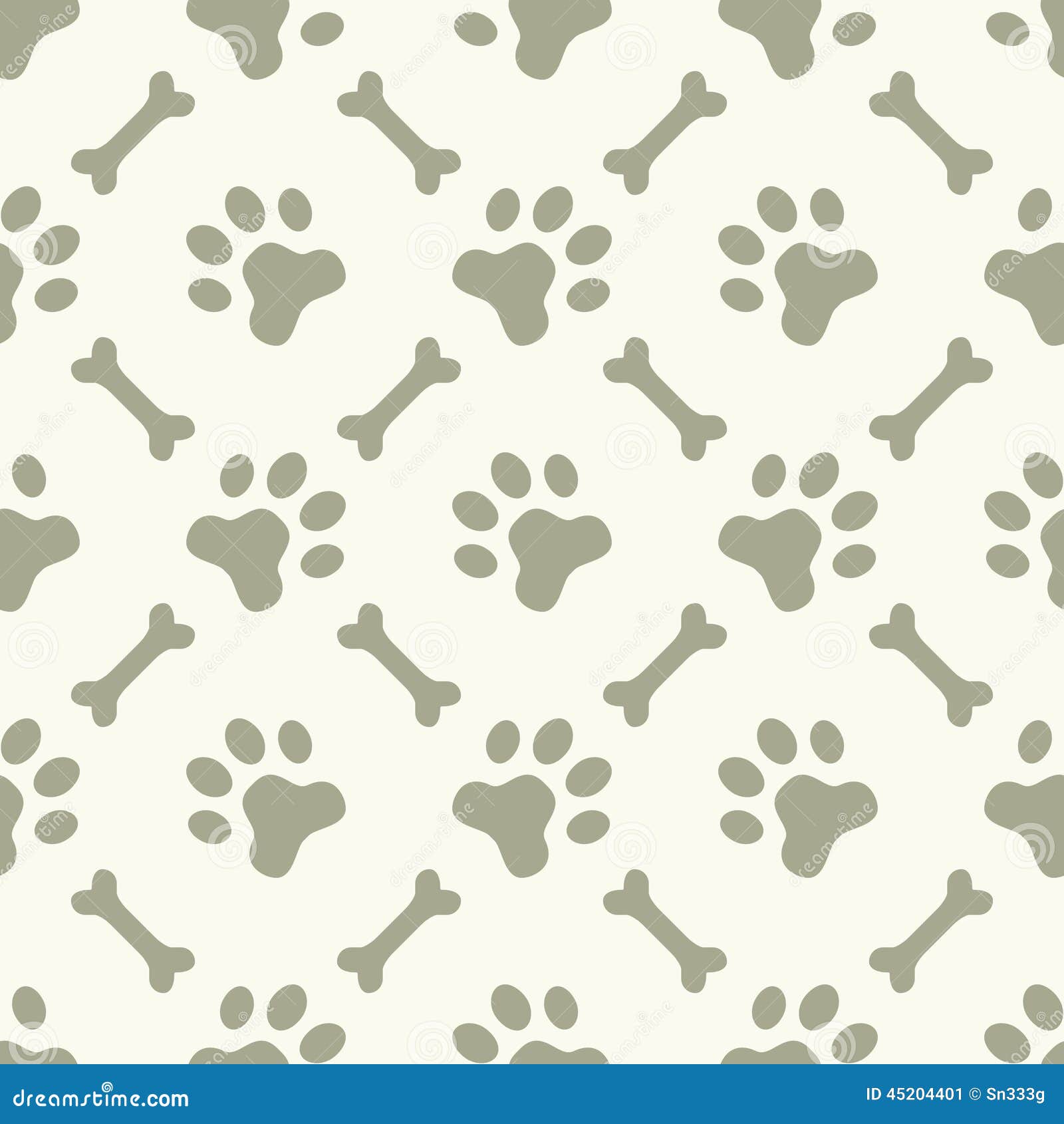 Dog Paw Footprint Seamless Pattern Stock Vector - Illustration of ...