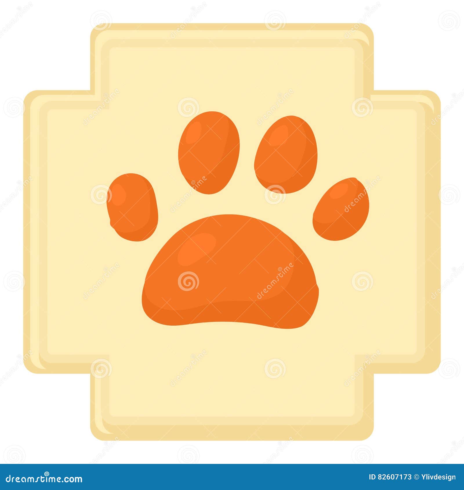 Dog Paw Icon, Cartoon Style Stock Vector - Illustration of white, wolf ...