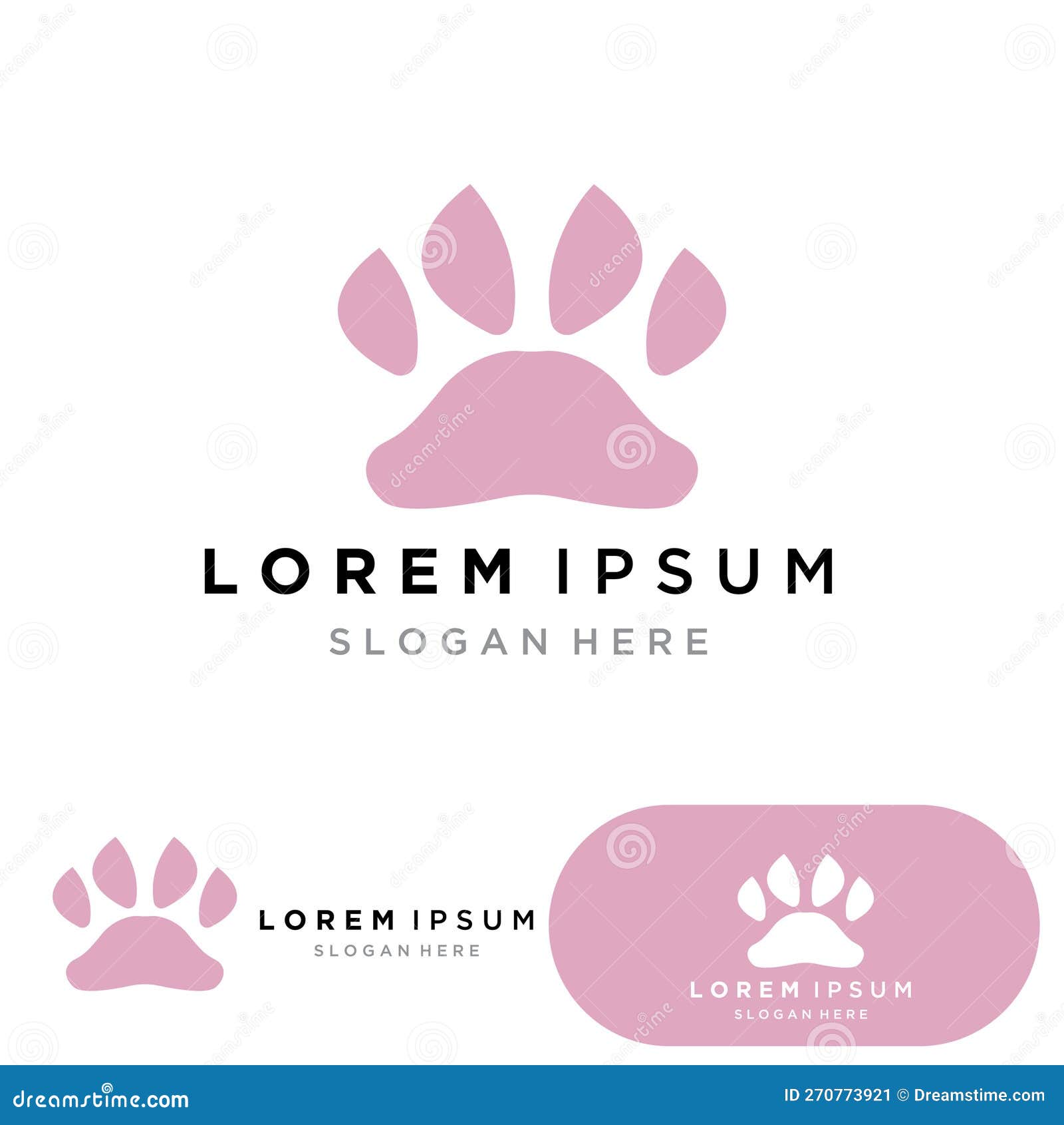 Dog Paw Logo and Symbol Vector Elements Stock Illustration ...