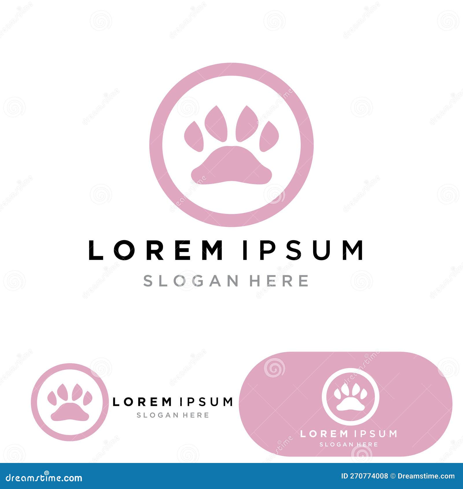 Dog Paw Logo and Symbol Vector Elements Stock Illustration ...