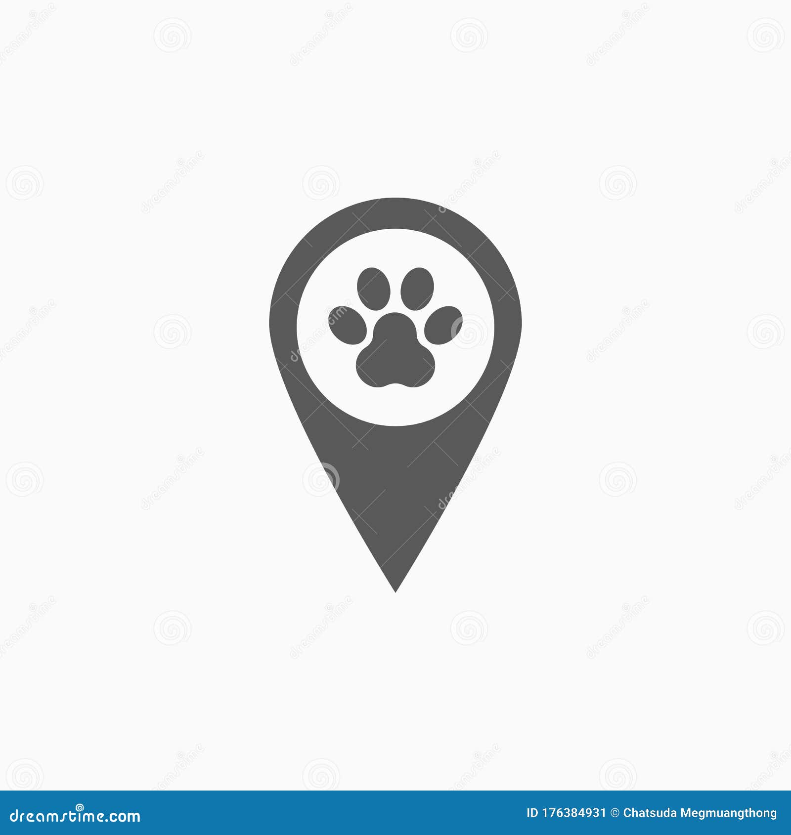 Dog Paw Pin Icon, Map, Pin, Direction, Location Stock Vector ...