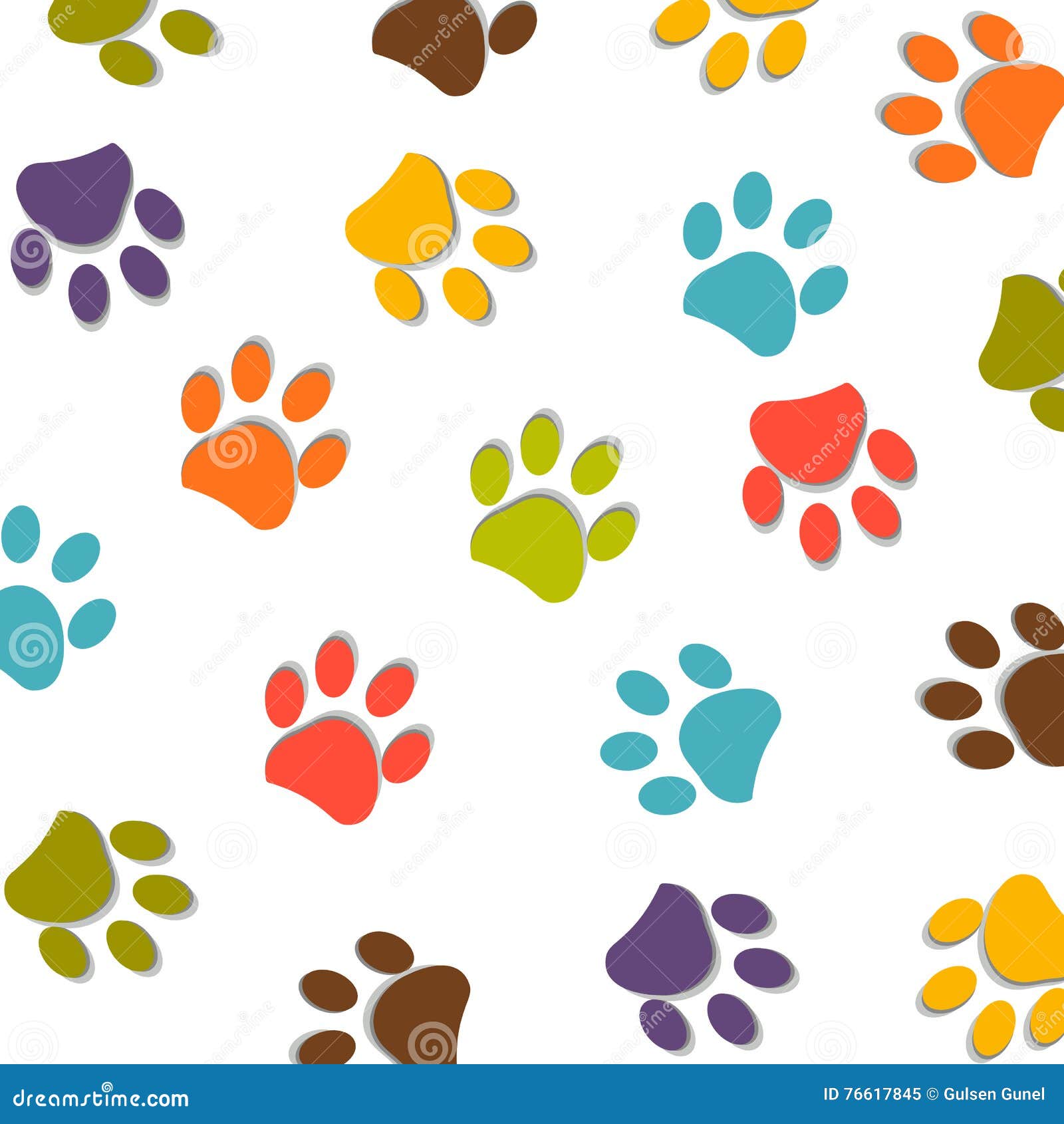 Colorful Paw Prints Wallpaper