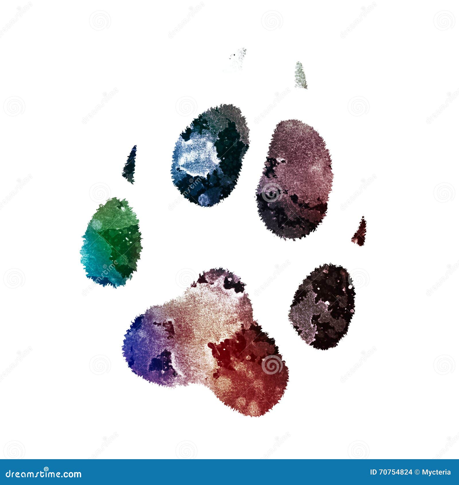 Dog paw print stock illustration. Illustration of double - 70754824