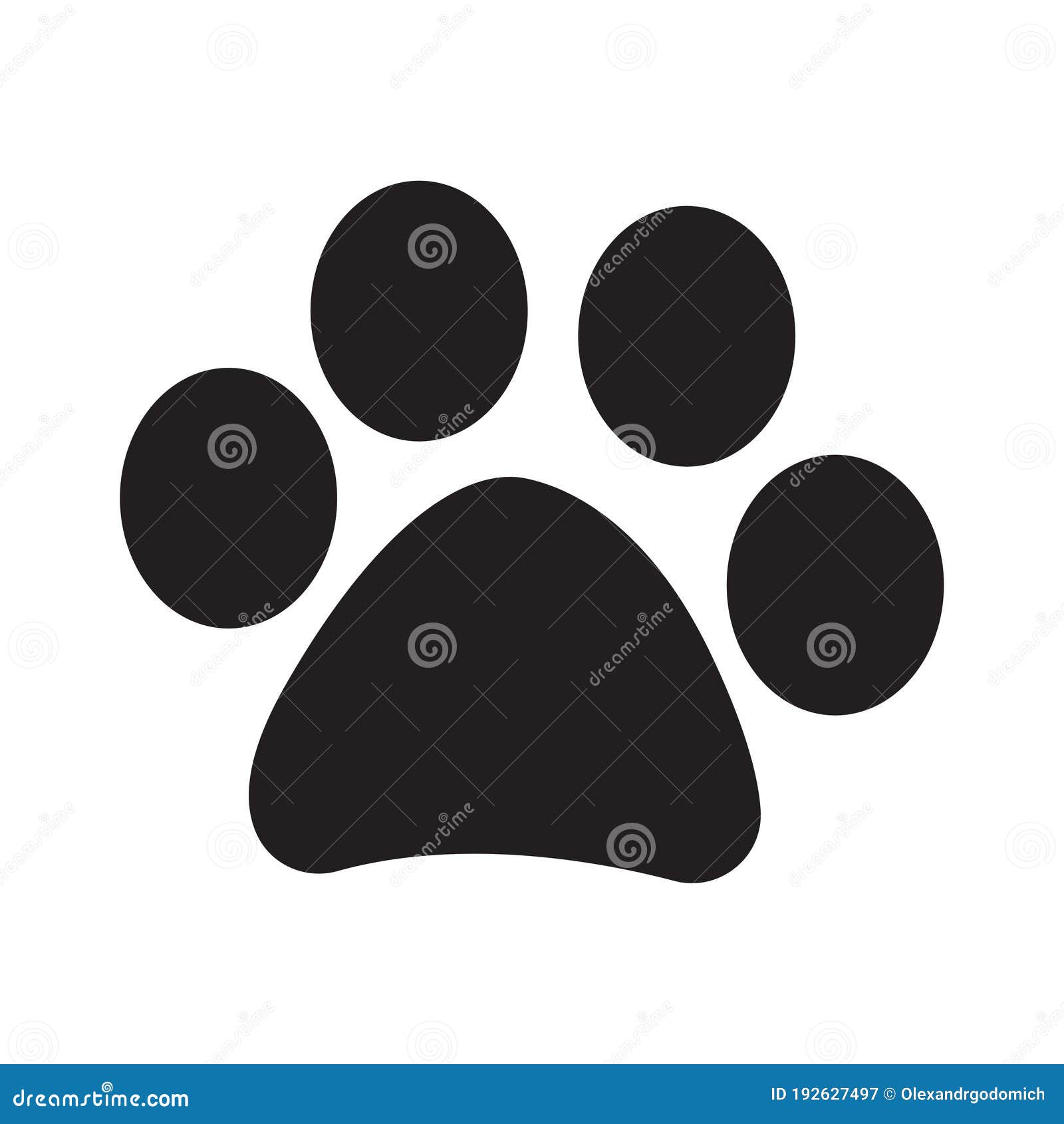 Dog paw print stock illustration. Illustration of icon - 192627497