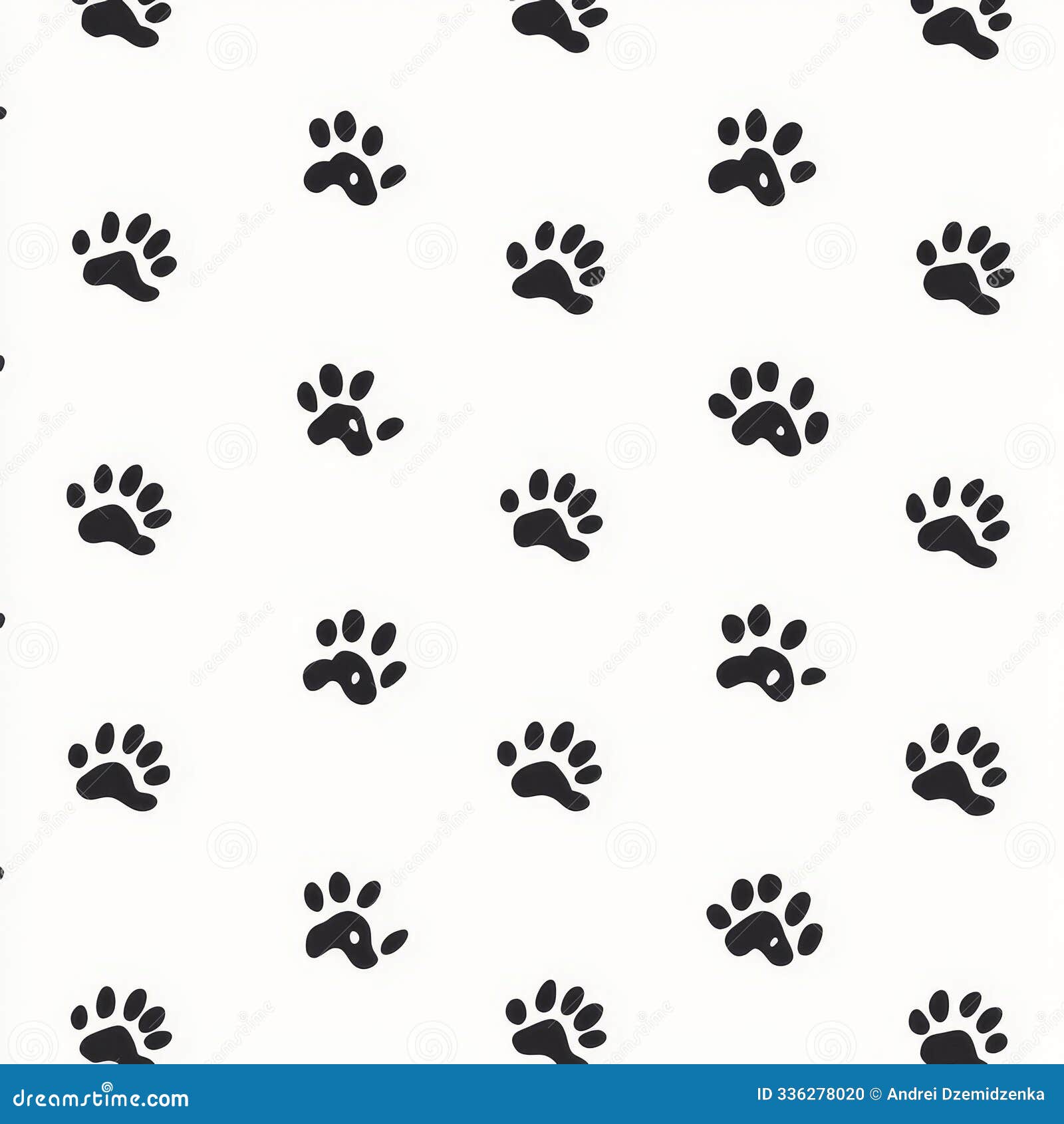 Dog Paw Prints Background with Geometric Seamless Pattern. Dog Paw ...