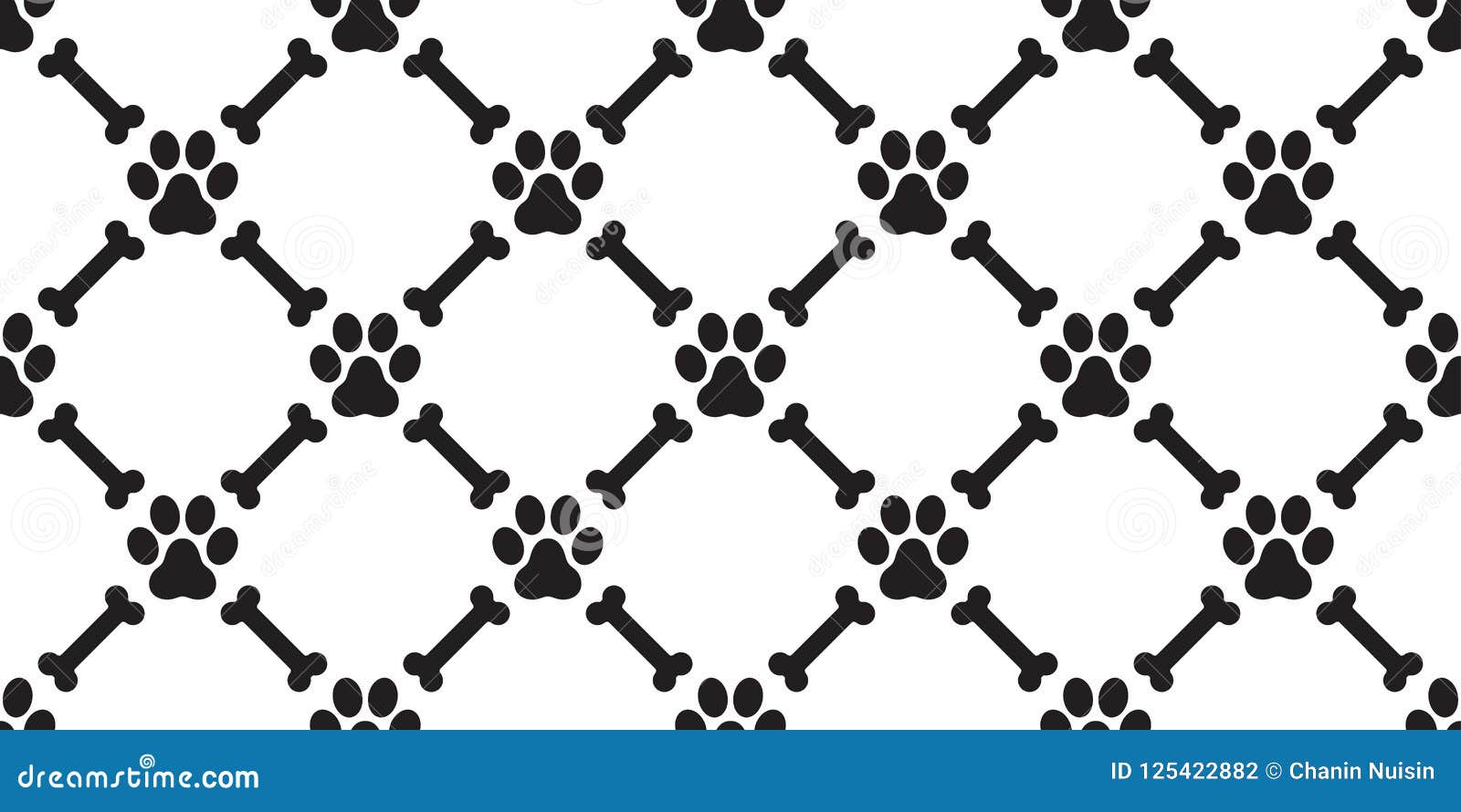 Dog Paw Seamless Pattern Vector Isolated Dog Bone Puppy Cat Wallpaper ...