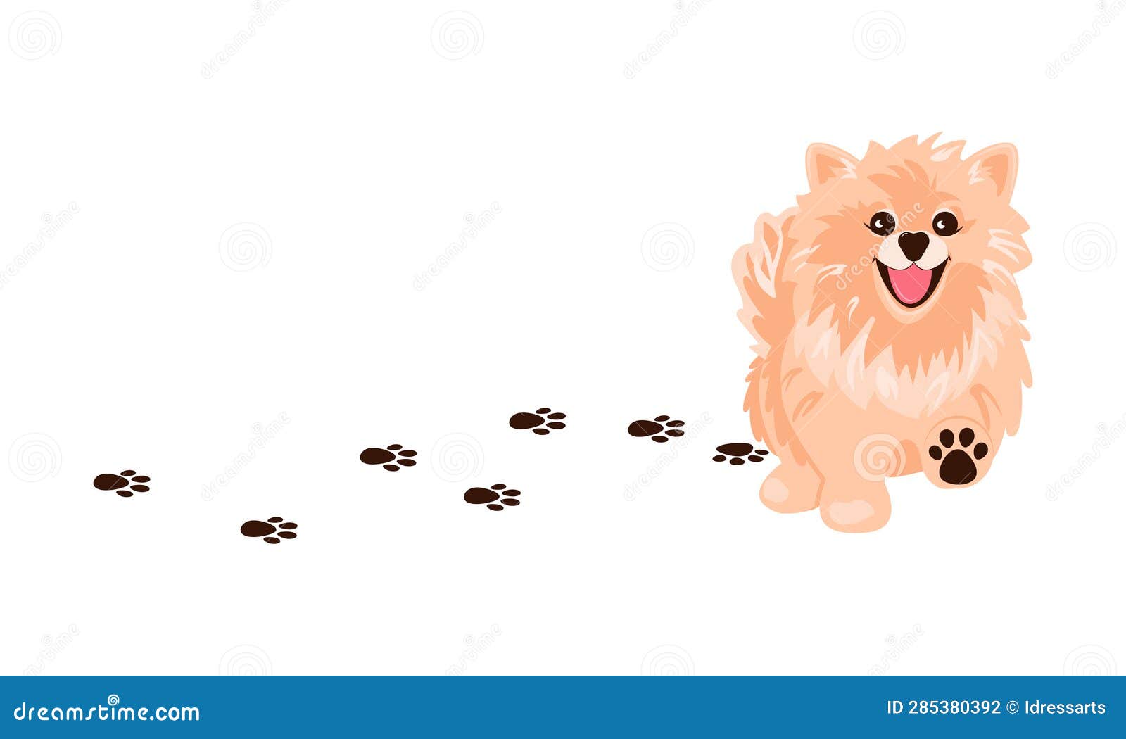 Dog Paw and Dog. Spitz. Pomeranian Stock Illustration - Illustration of ...