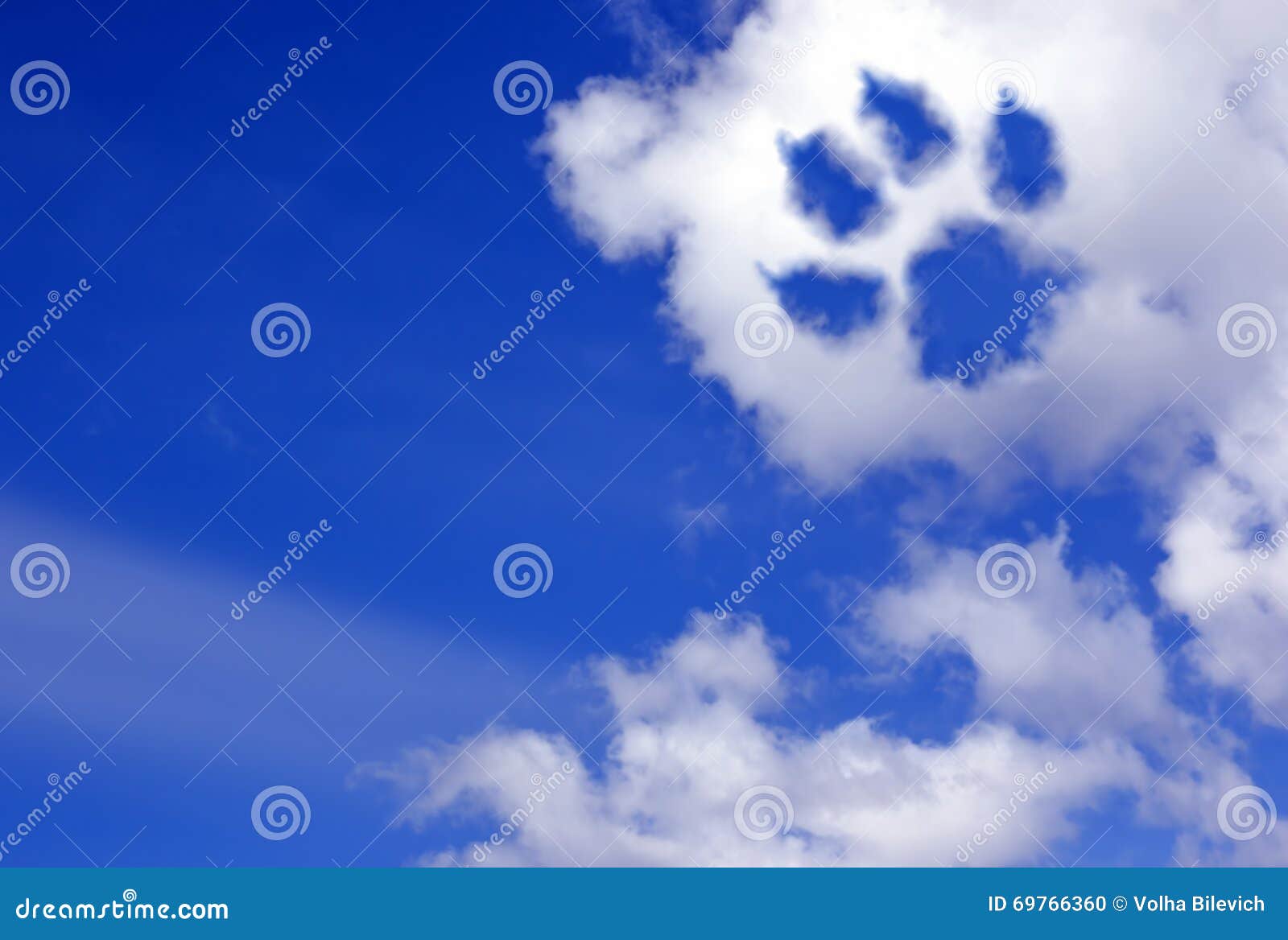 Dog Paw Trail in the Sky Clouds Stock Photo - Image of bright, pastel ...