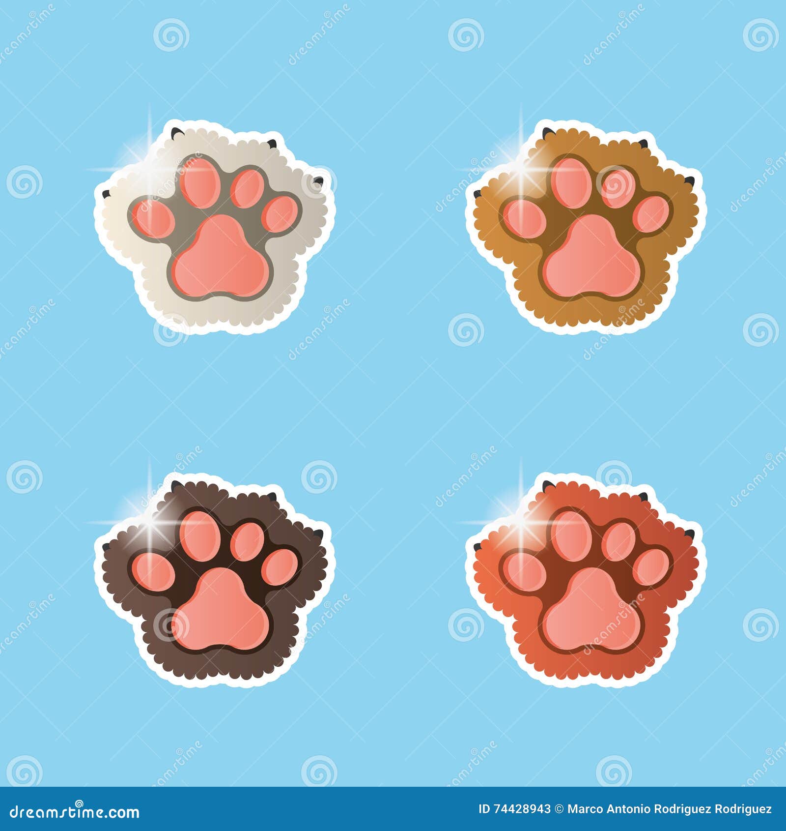 Dog paws, illustration stock illustration. Illustration of cute - 74428943
