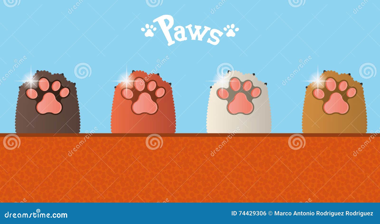 Dog paws, illustration stock illustration. Illustration of portrait ...