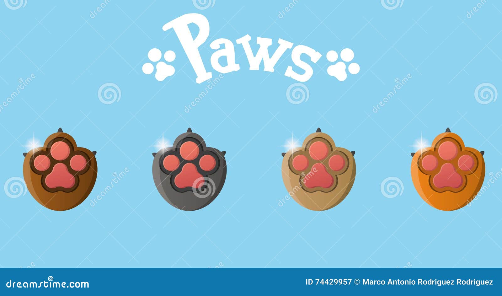 Dog paws, illustration stock illustration. Illustration of body - 74429957