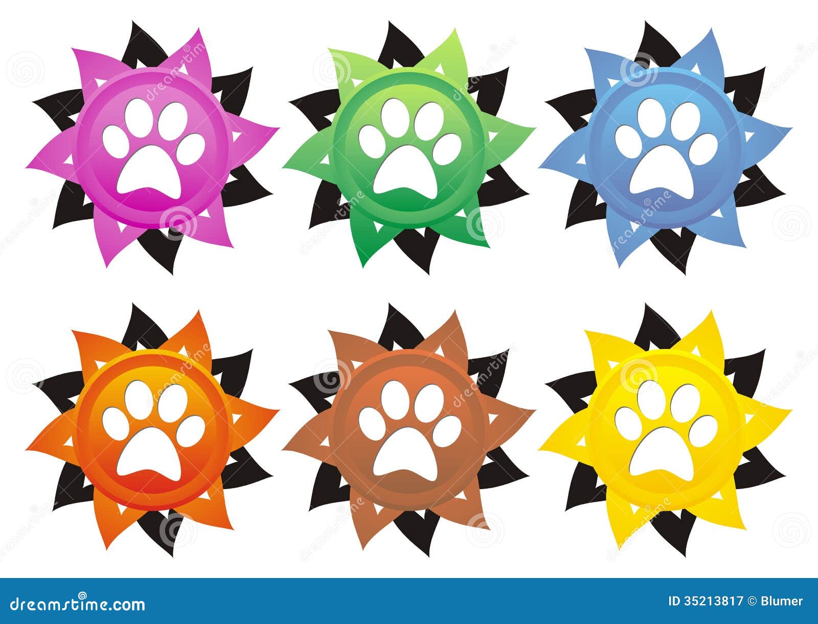 Dog paws stock vector. Illustration of abstract, clip - 35213817
