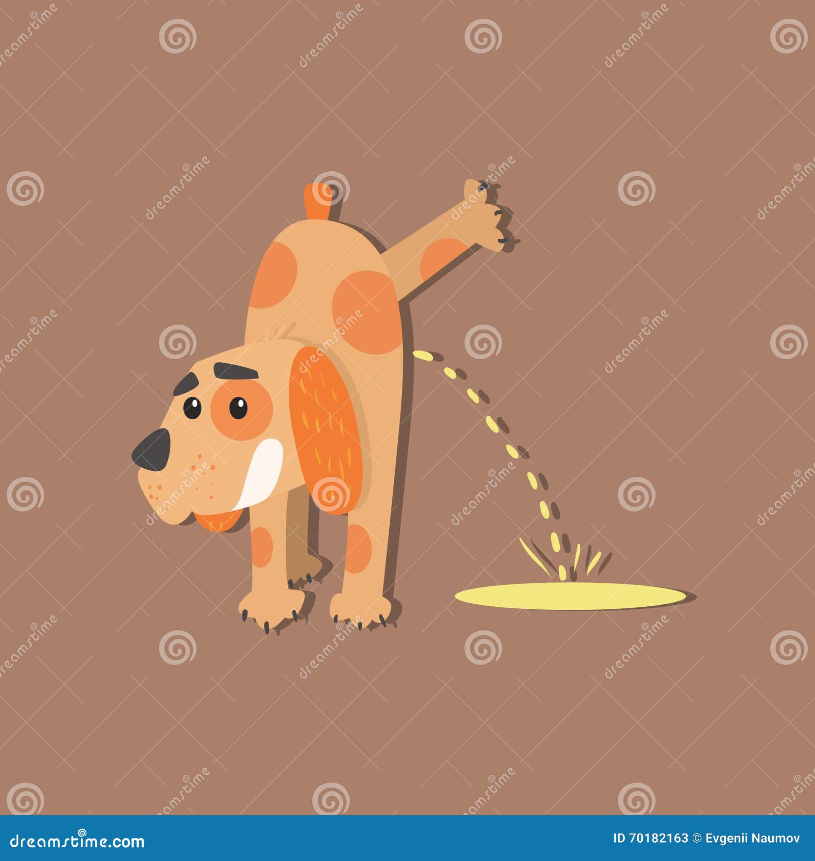 Dog Peeing Image stock vector. Illustration of puddle - 70182163