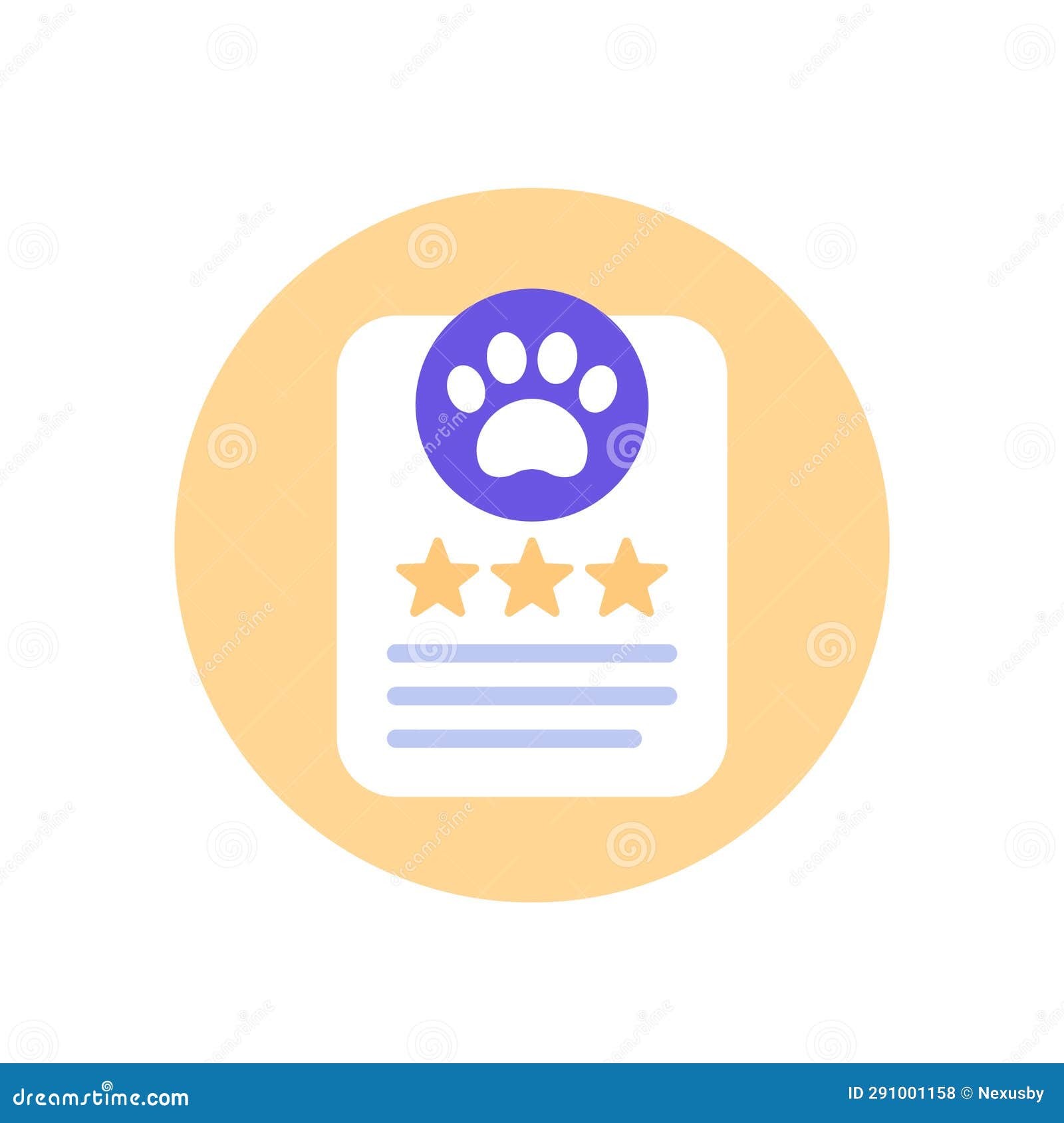 Dog, Pet Rating or Score Icon, Flat Vector Stock Vector - Illustration ...
