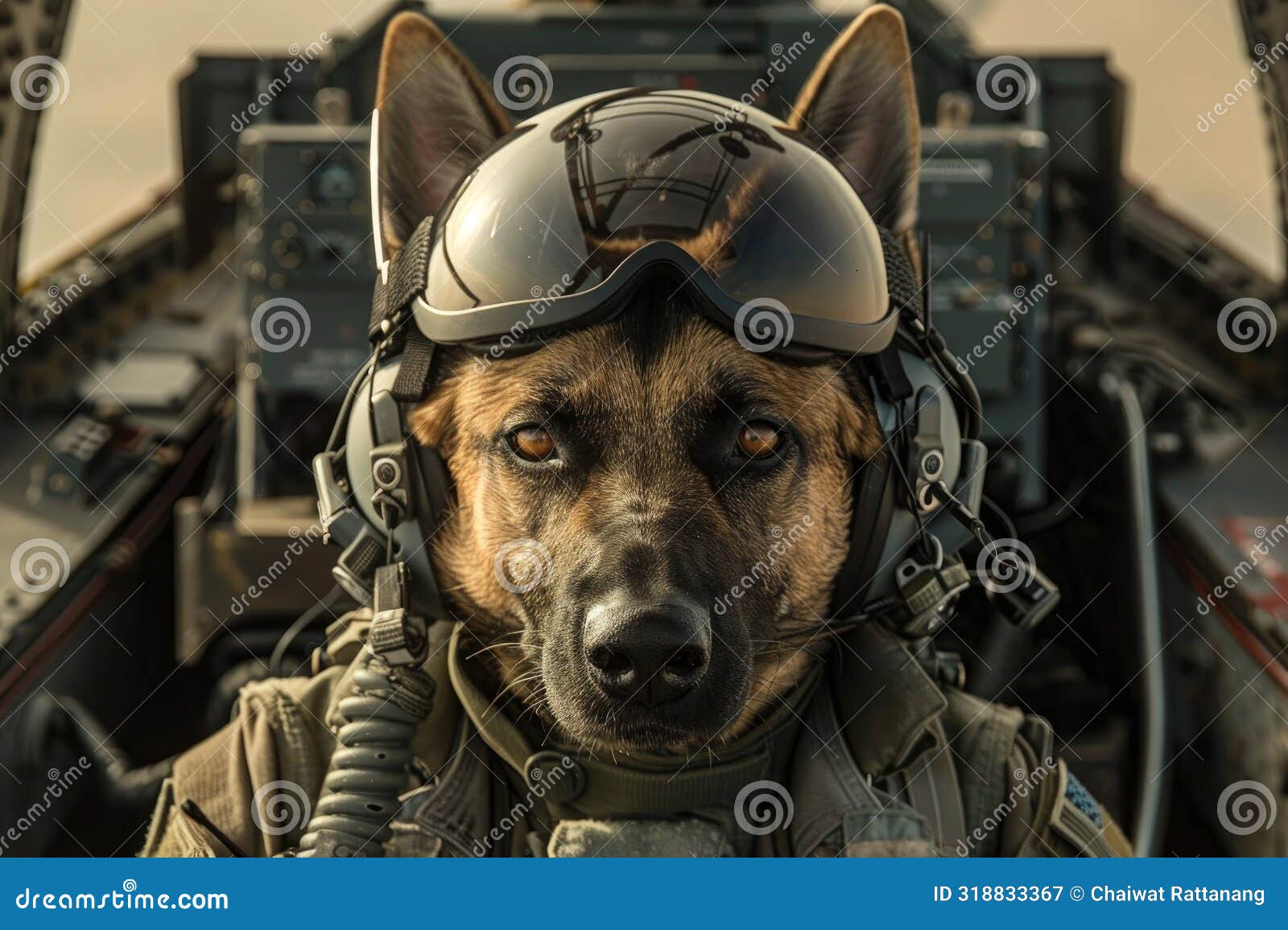 Dog Pilot in Fighter Plane: Ready for War. Stock Image - Image of ...