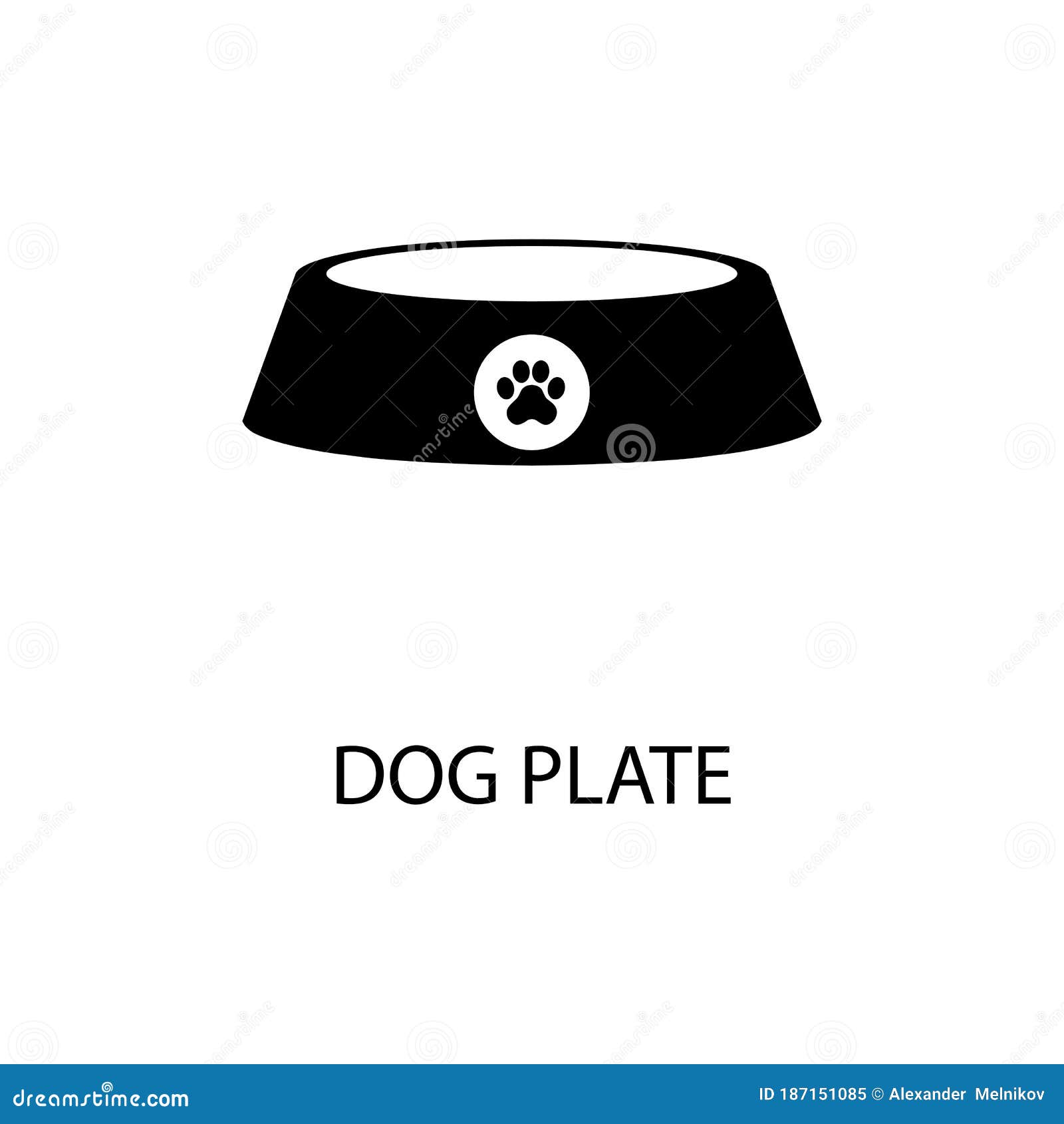 Dog Plate Black Sign Icon. Vector Illustration Eps 10 Stock ...