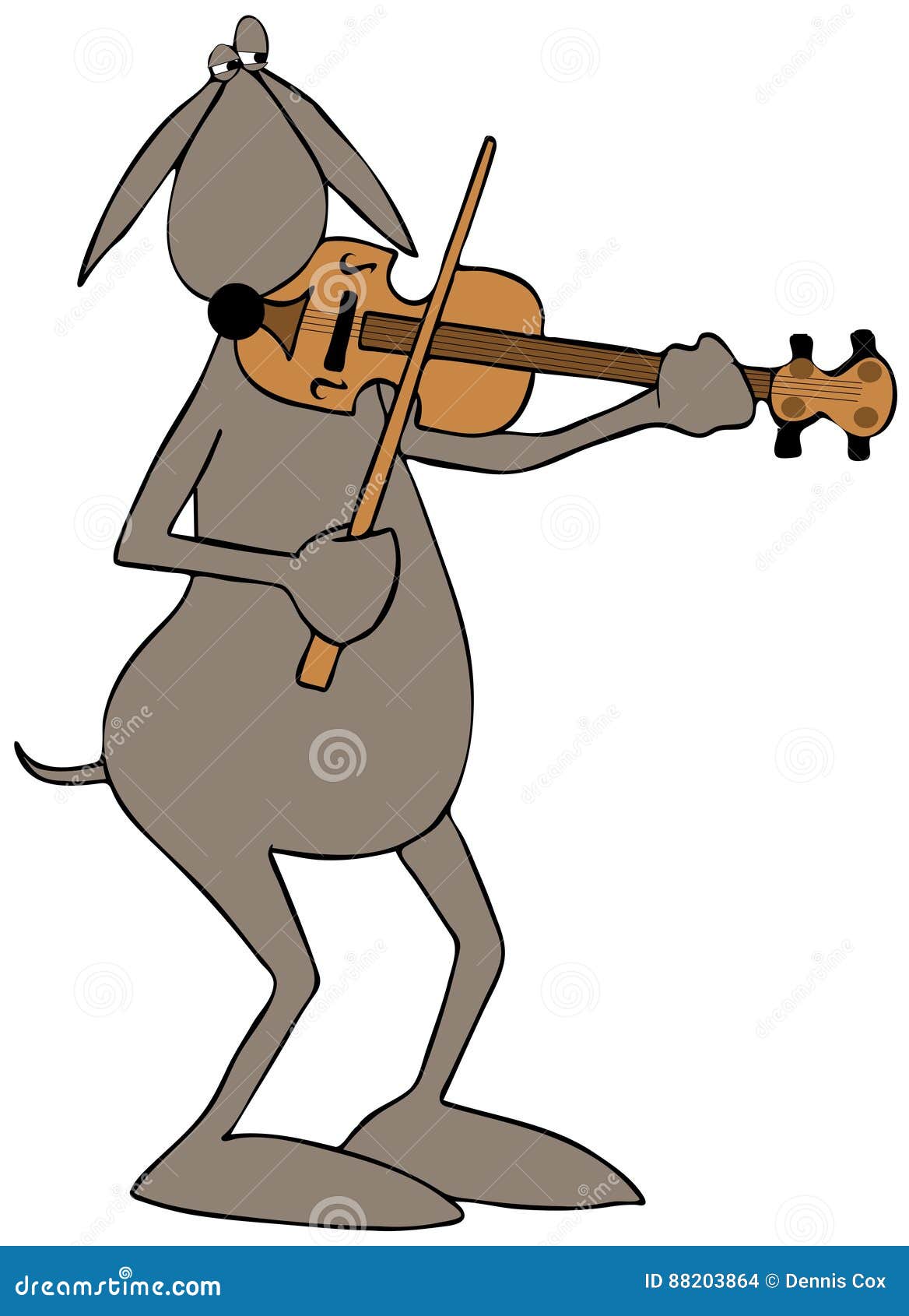 Dog playing a violin stock illustration. Illustration of canine - 88203864
