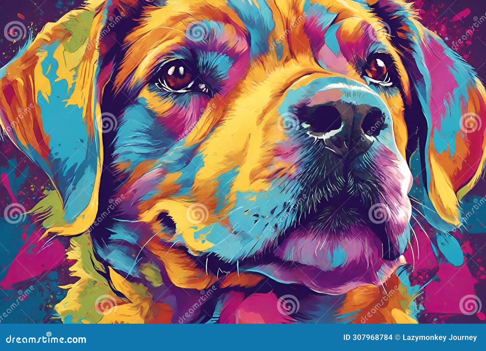 Dog Pop Art Style Illustration Stock Illustration - Illustration of ...
