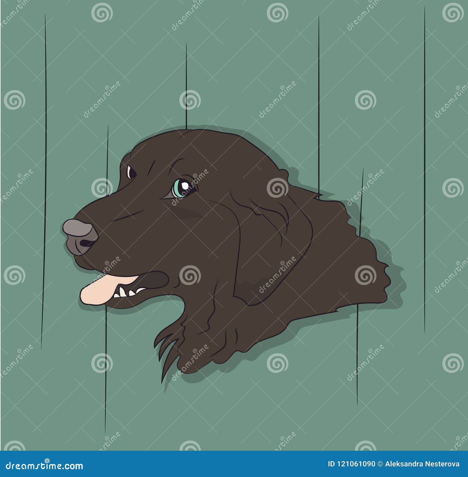 Dog Portrait Profile, Look Down Stock Vector - Illustration of happy ...