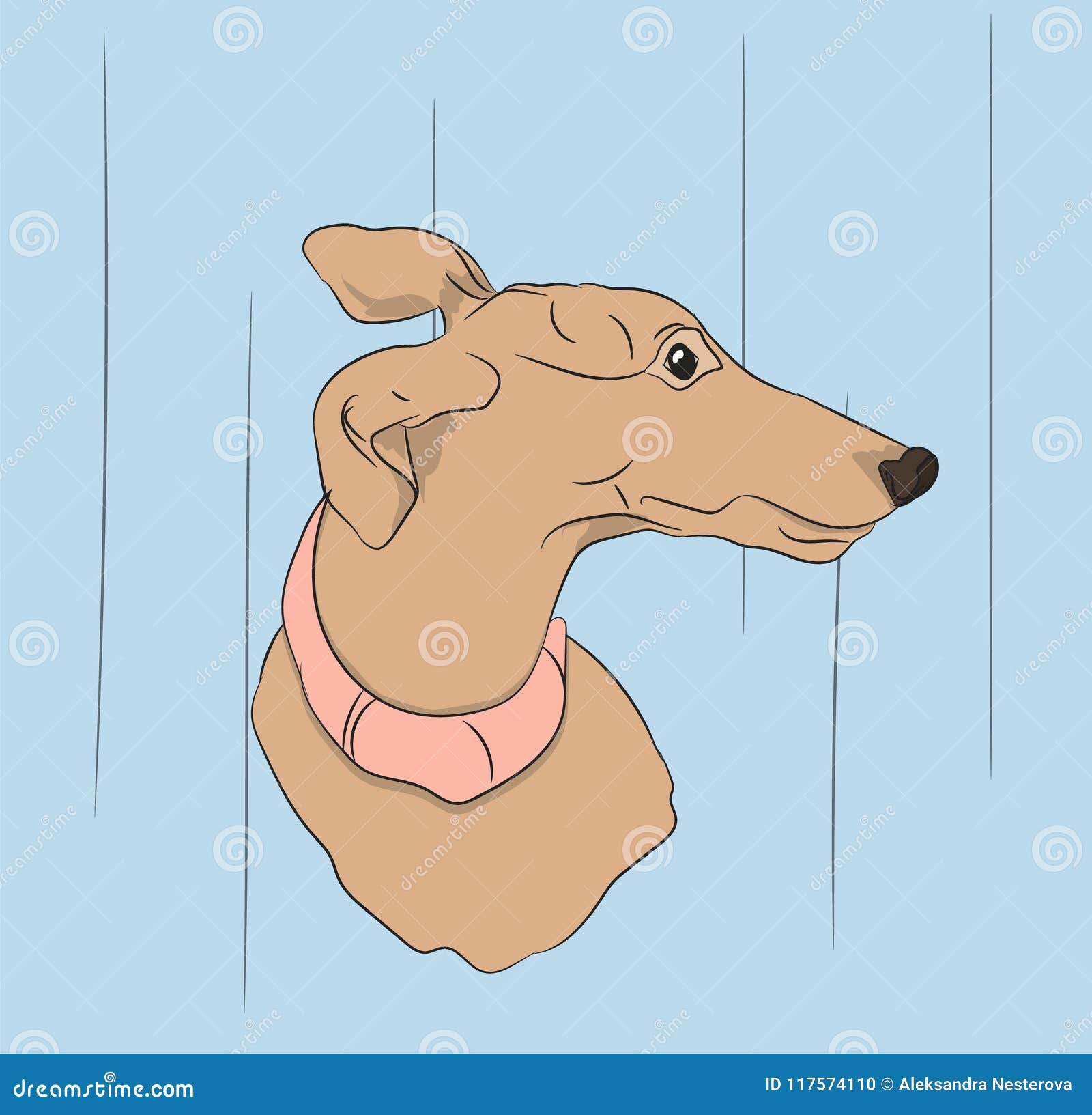 Dog Portrait Profile, Look Down Stock Vector - Illustration of face ...