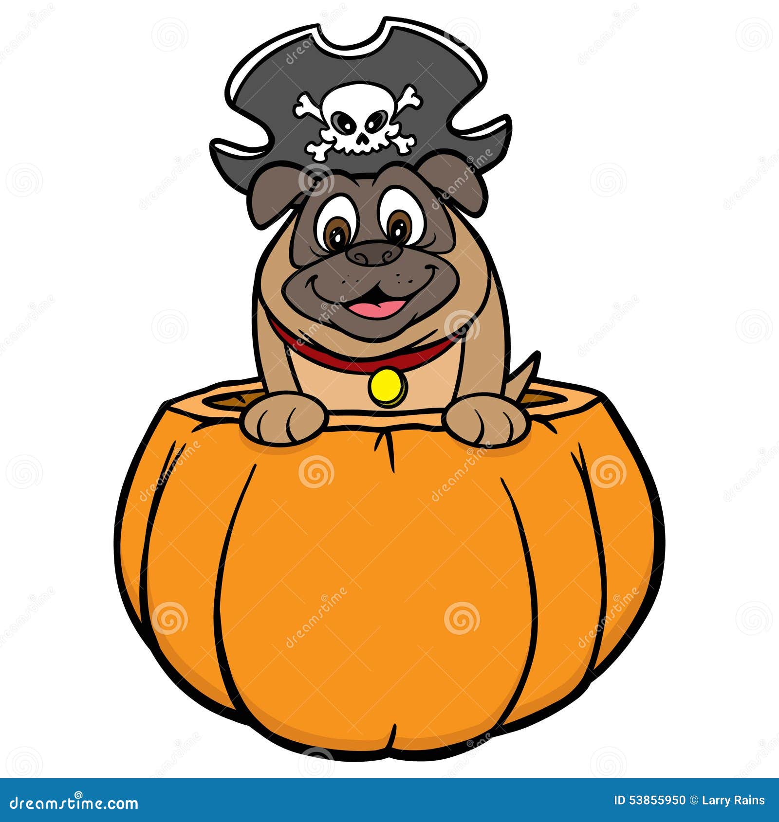 Dog in Pumpkin stock vector. Illustration of october - 53855950