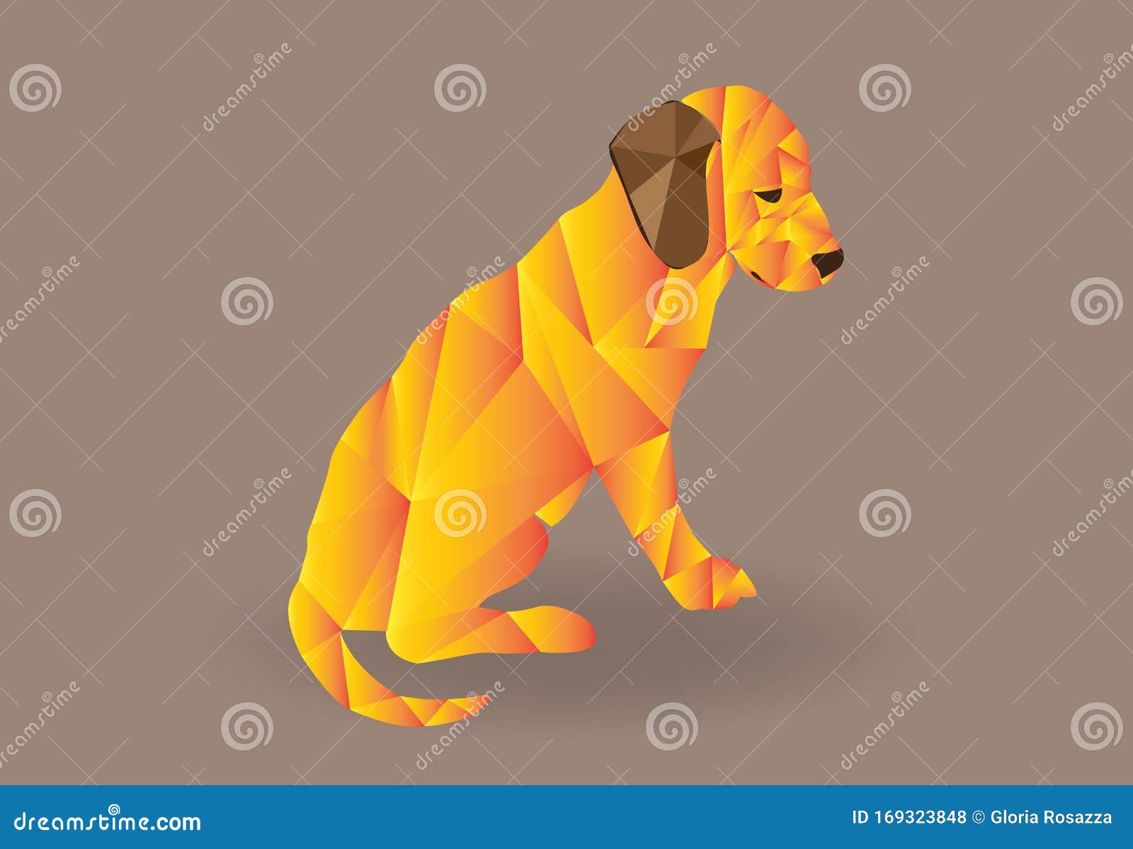 Dog Puppy Logo Polygonal Vector Image Stock Vector - Illustration of ...