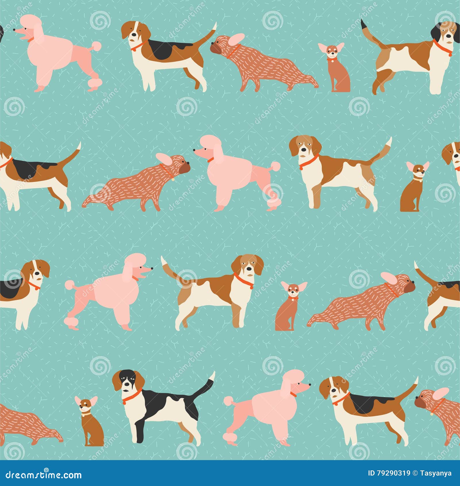 Dog Puppy Pattern Seamless in Vector Stock Vector - Illustration of ...