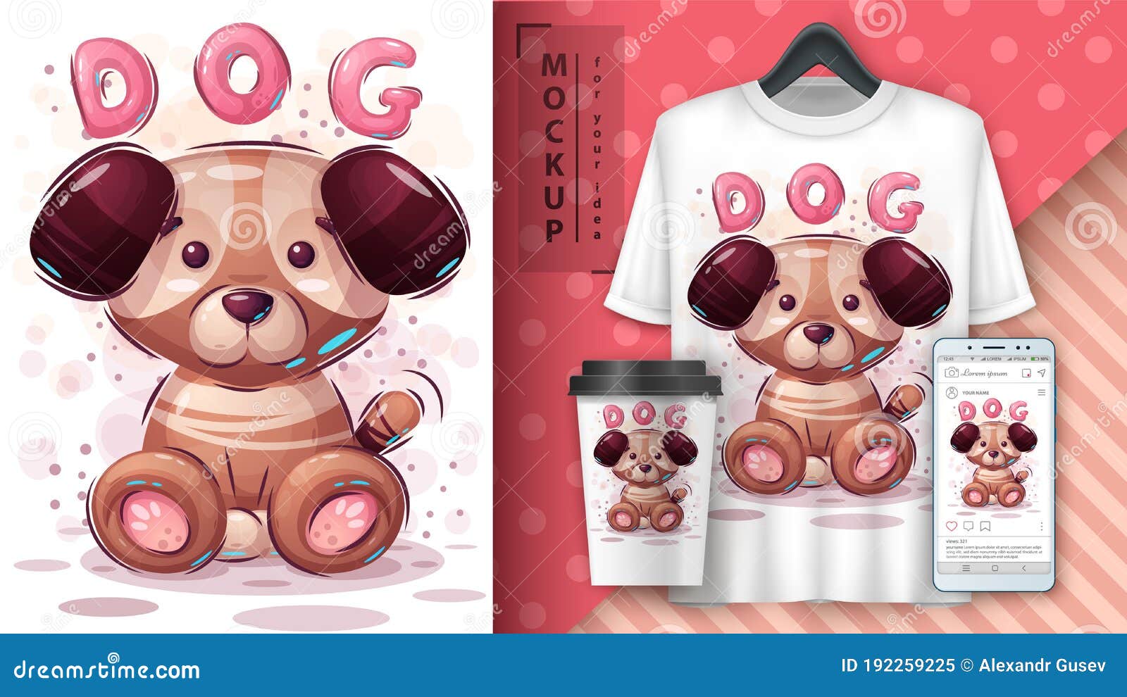 Dog. Puppy, Poster and Merchandising. Stock Vector - Illustration of ...