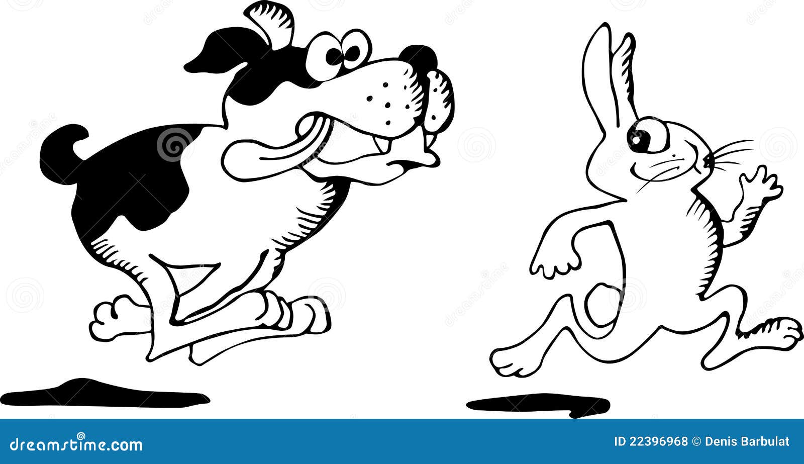 Dog and rabbit stock vector. Illustration of wily, rush - 22396968