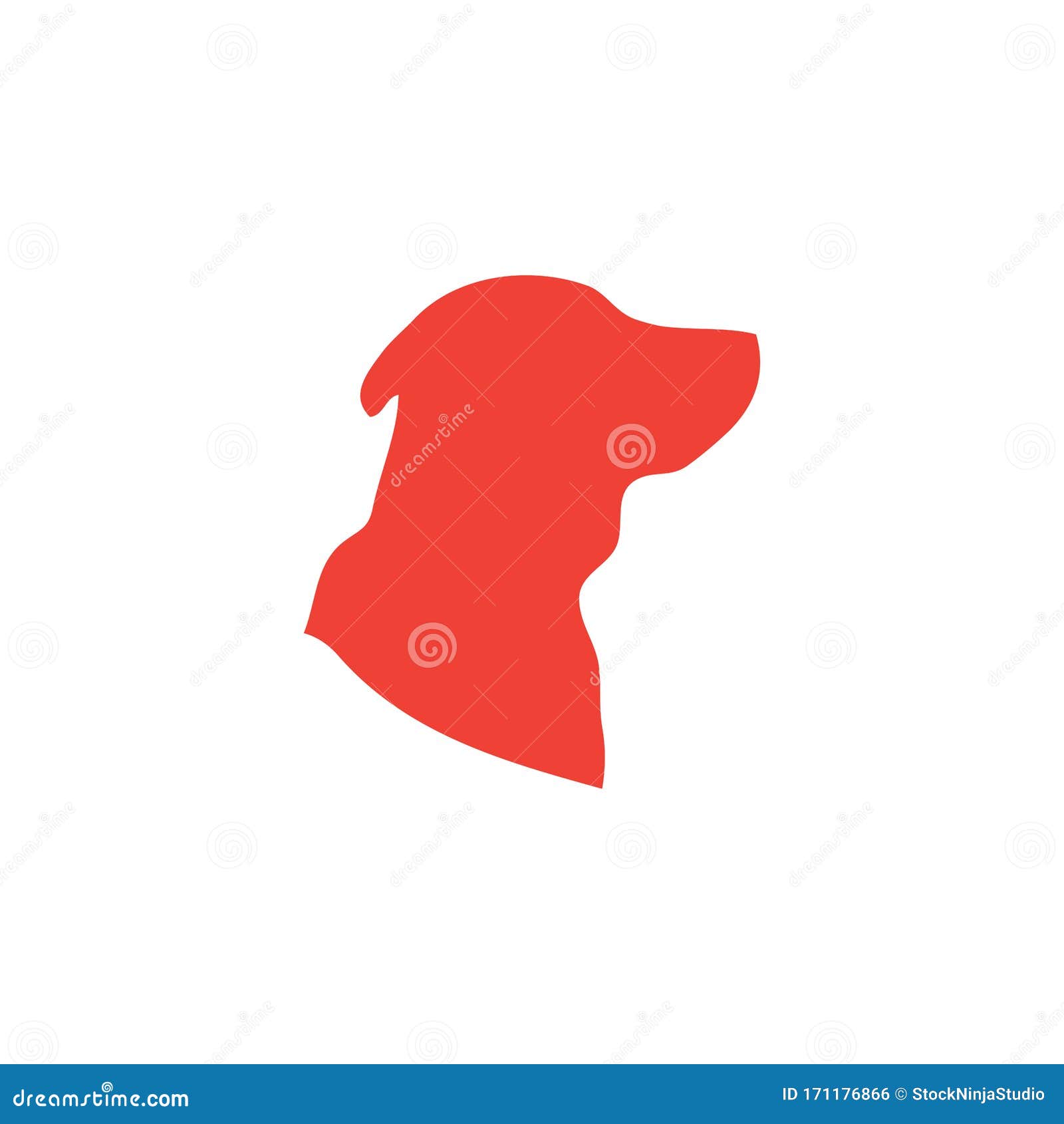 Dog Red Icon on White Background. Red Flat Style Vector Illustration ...