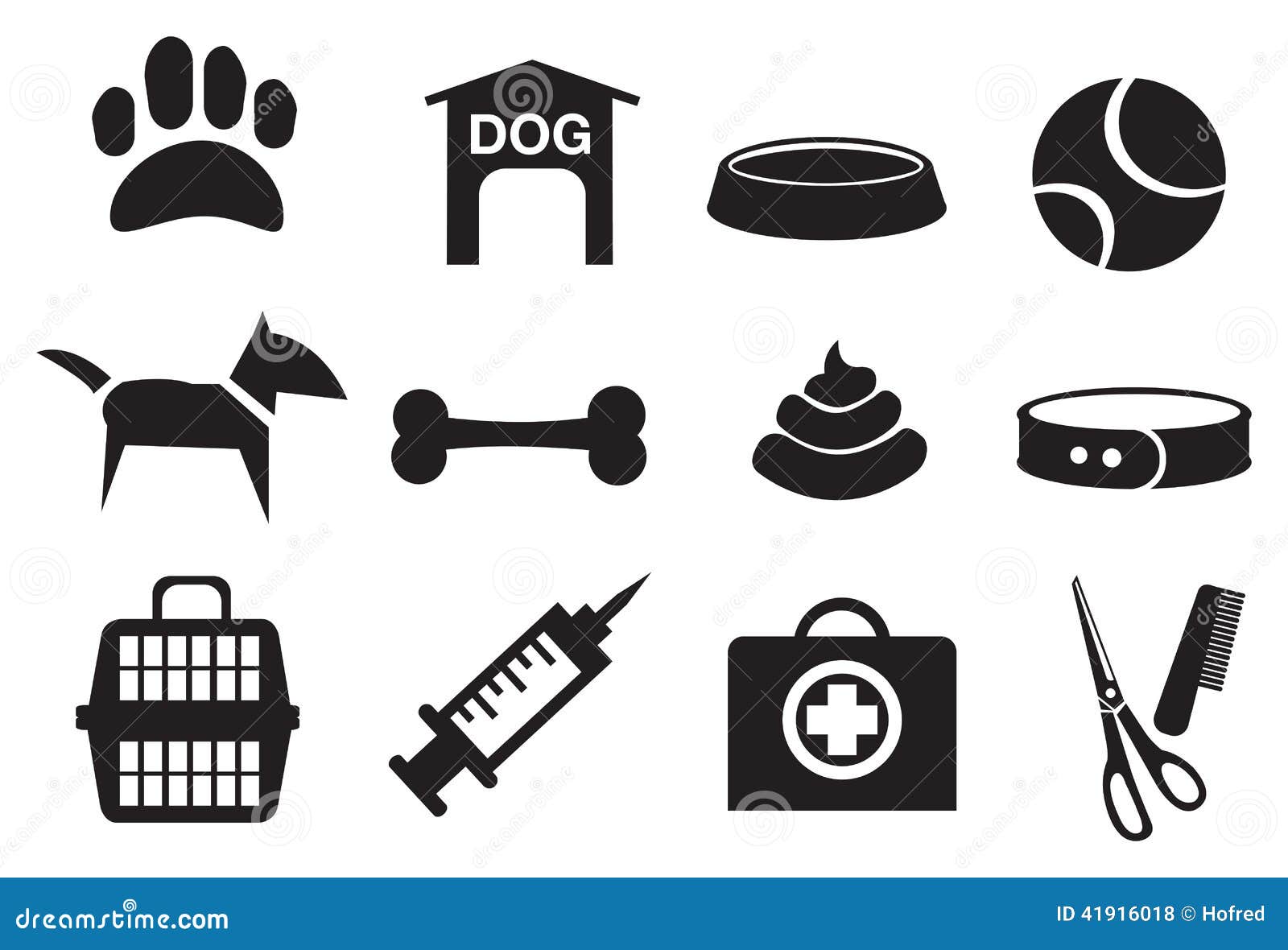 Dog Related Vector Icons stock vector. Illustration of ball - 41916018